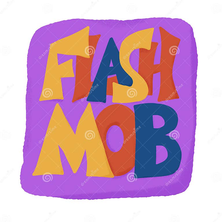 Flashmob Stylized Text Emblem Vector Simple Design Stock Vector ...