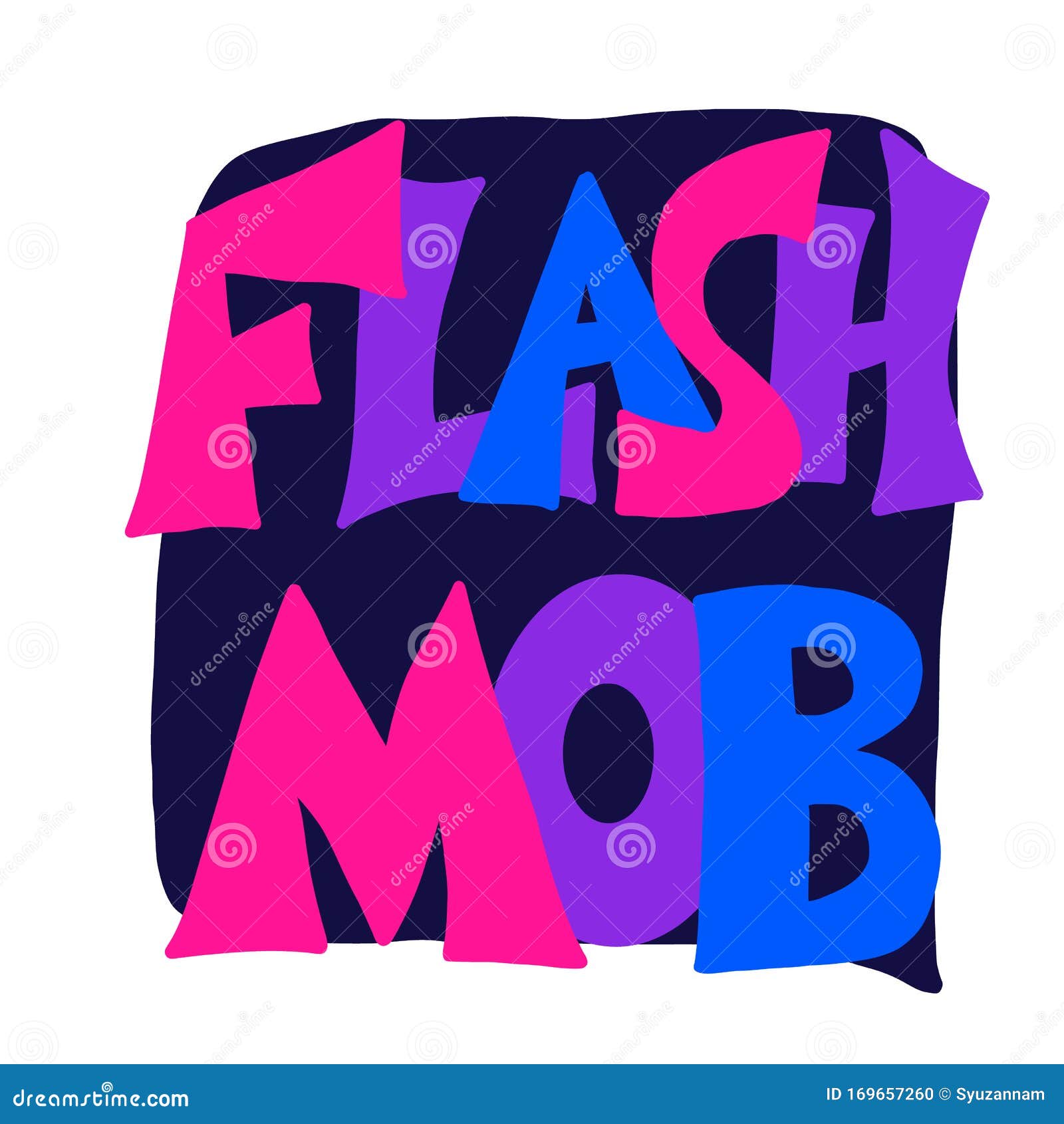 Flashmob Stylized Text Emblem Vector Simple Design Stock Vector ...