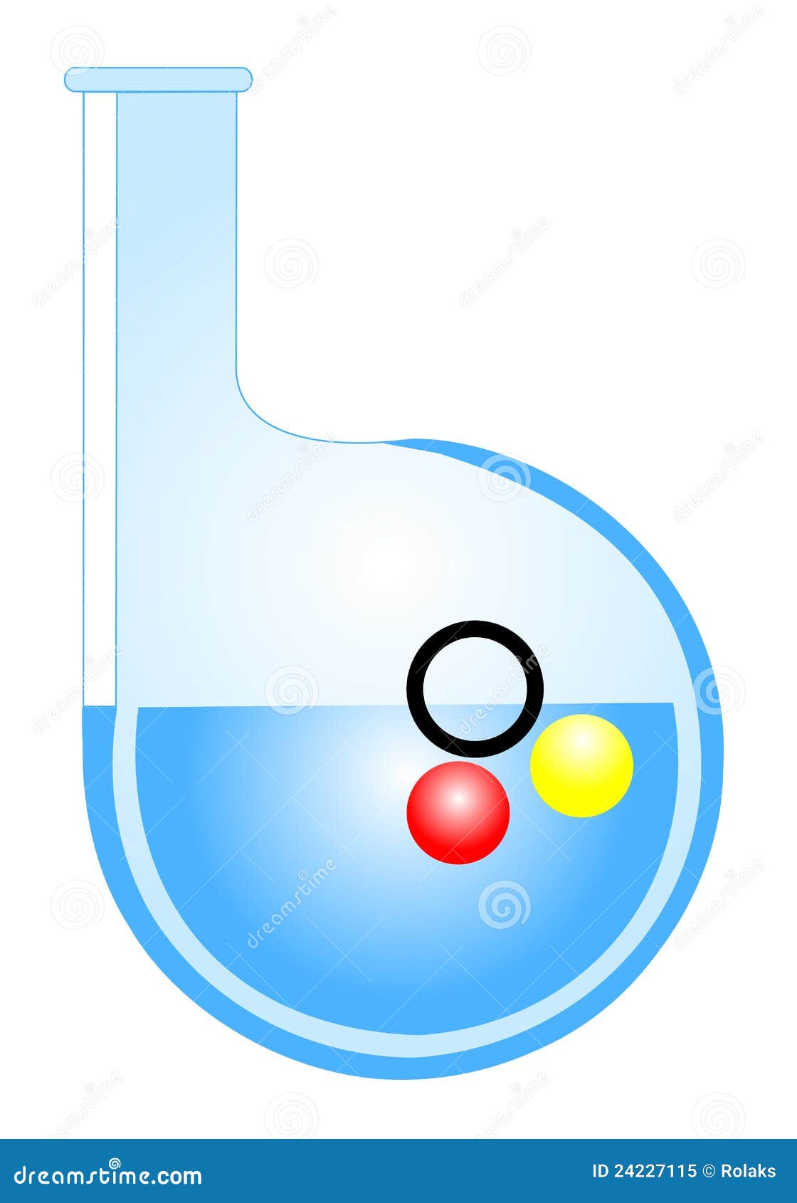 A flask with balls stock vector. Illustration of blue - 24227115
