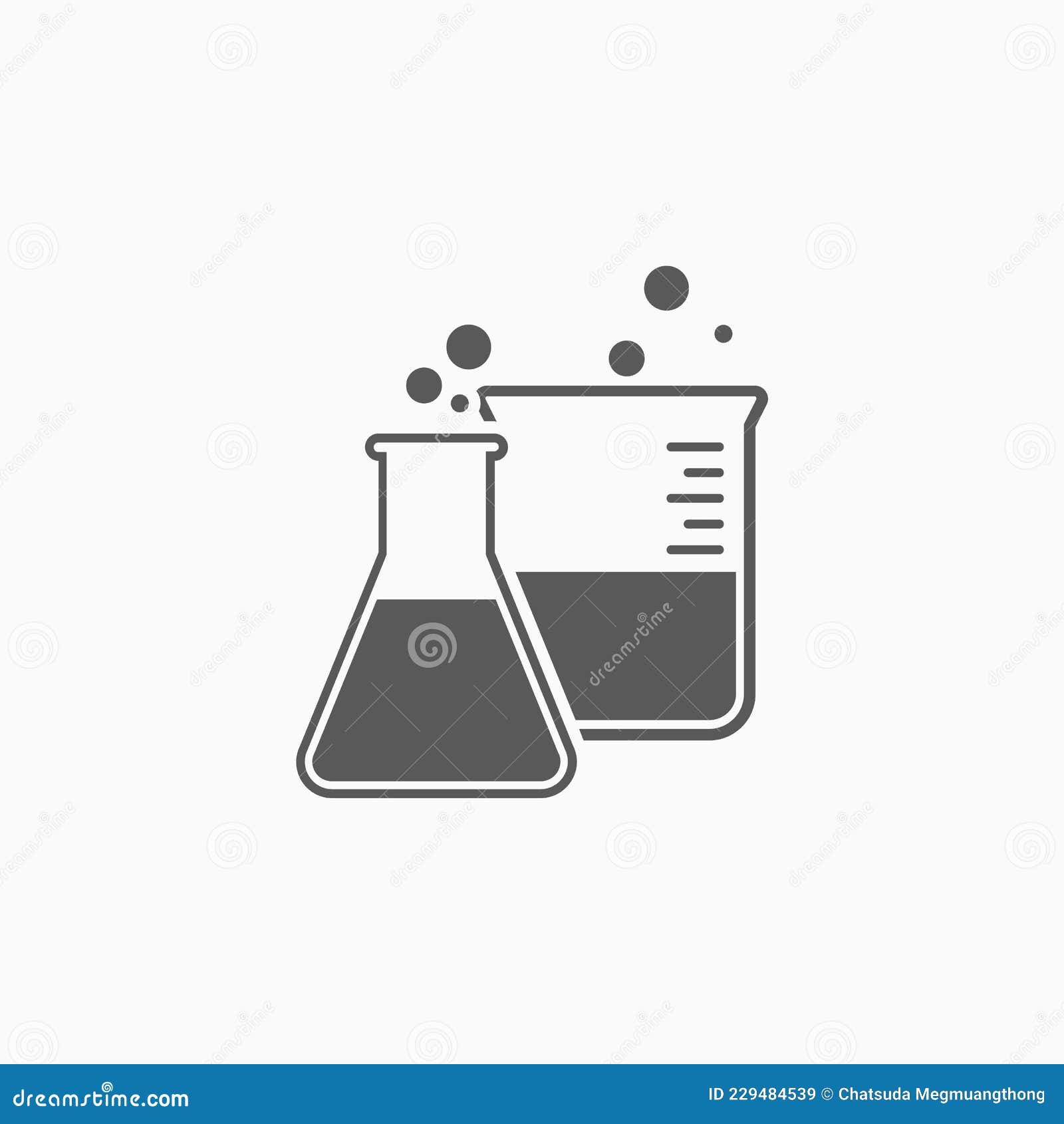 Flask and Beaker Icon, Flask, Beaker, Science, Laboratory Stock Vector ...