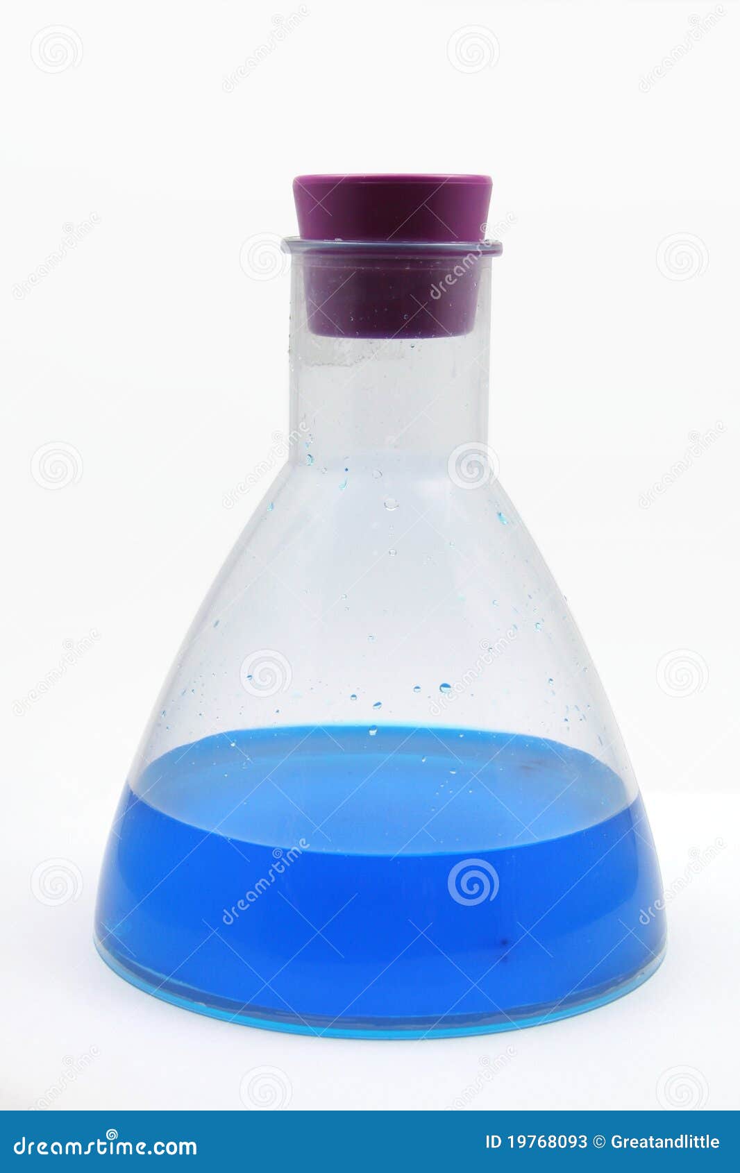 Flask with blue liquid stock image. Image of chemical - 19768093