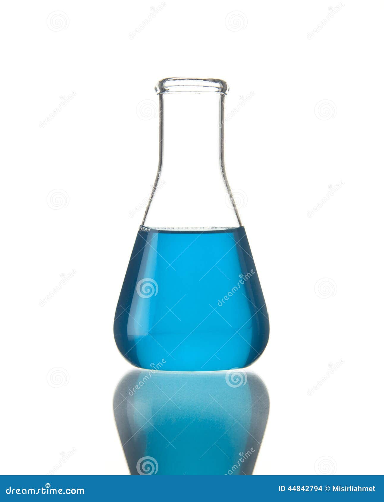 Flask with blue liquid stock photo. Image of medical - 44842794