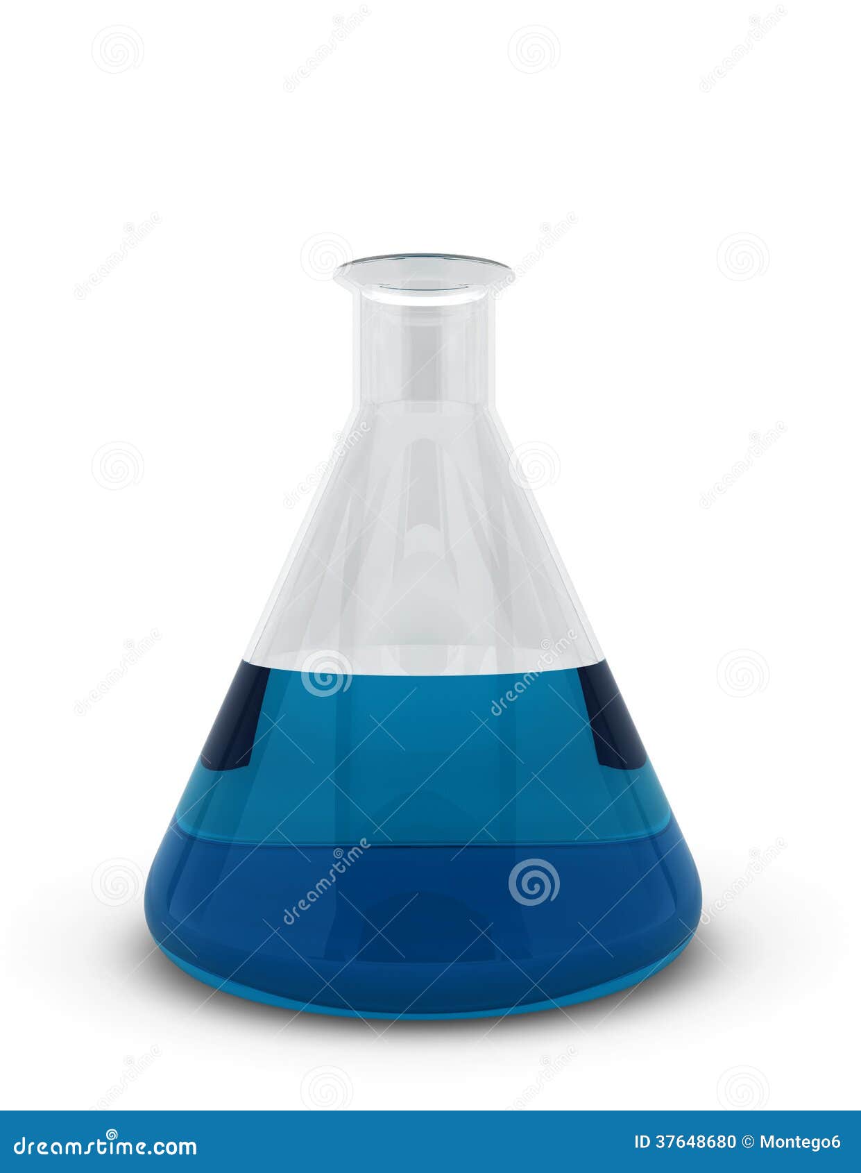 Flask with Blue Liquid Inside Stock Illustration - Illustration of ...