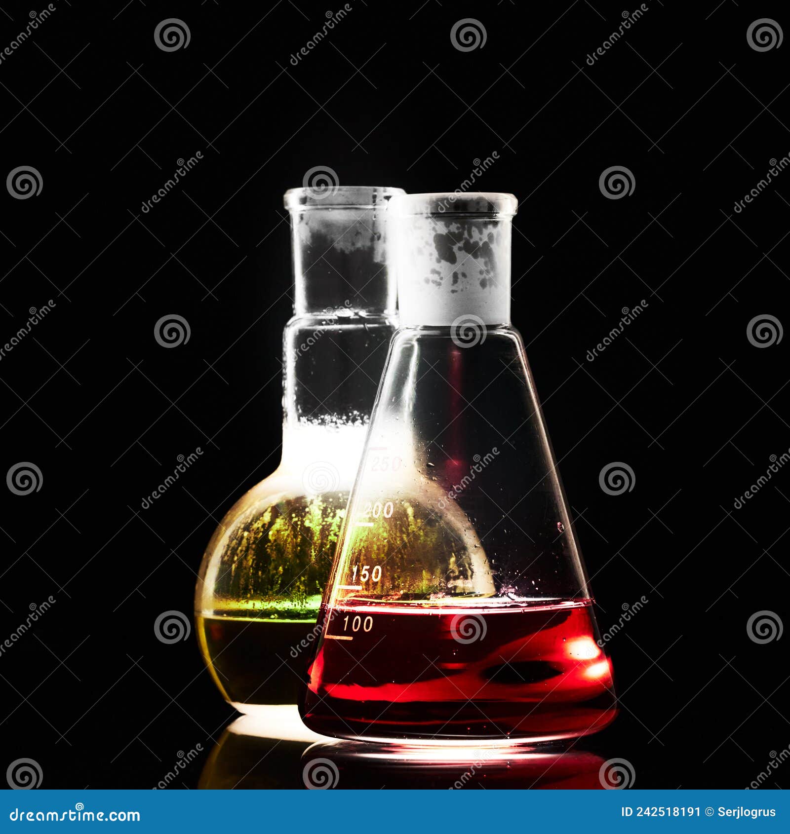 Flask with a Chemical Reagent Stock Image - Image of bulb ...