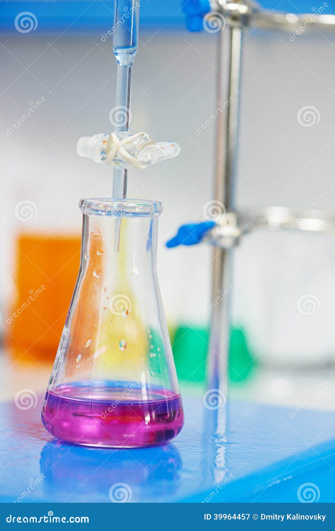 Flask in Chemistry Pharmacy Research Laboratory Stock Image - Image of ...