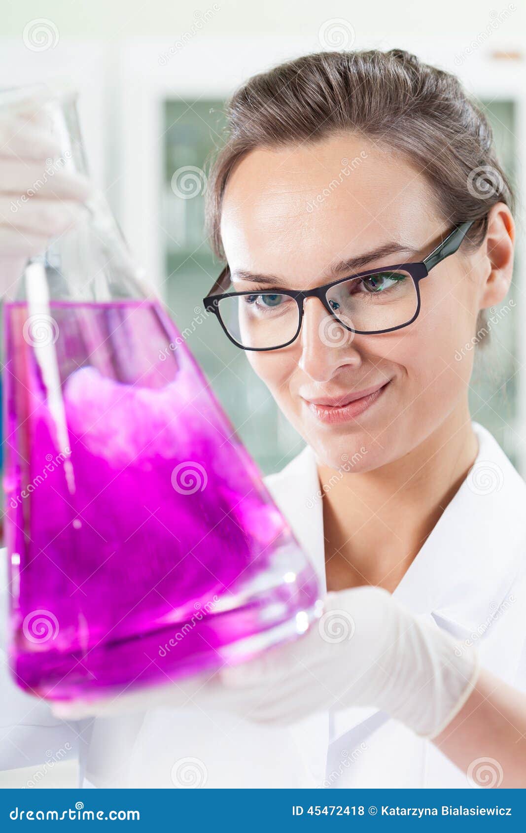 Flask with colour liquid stock photo. Image of glass - 45472418