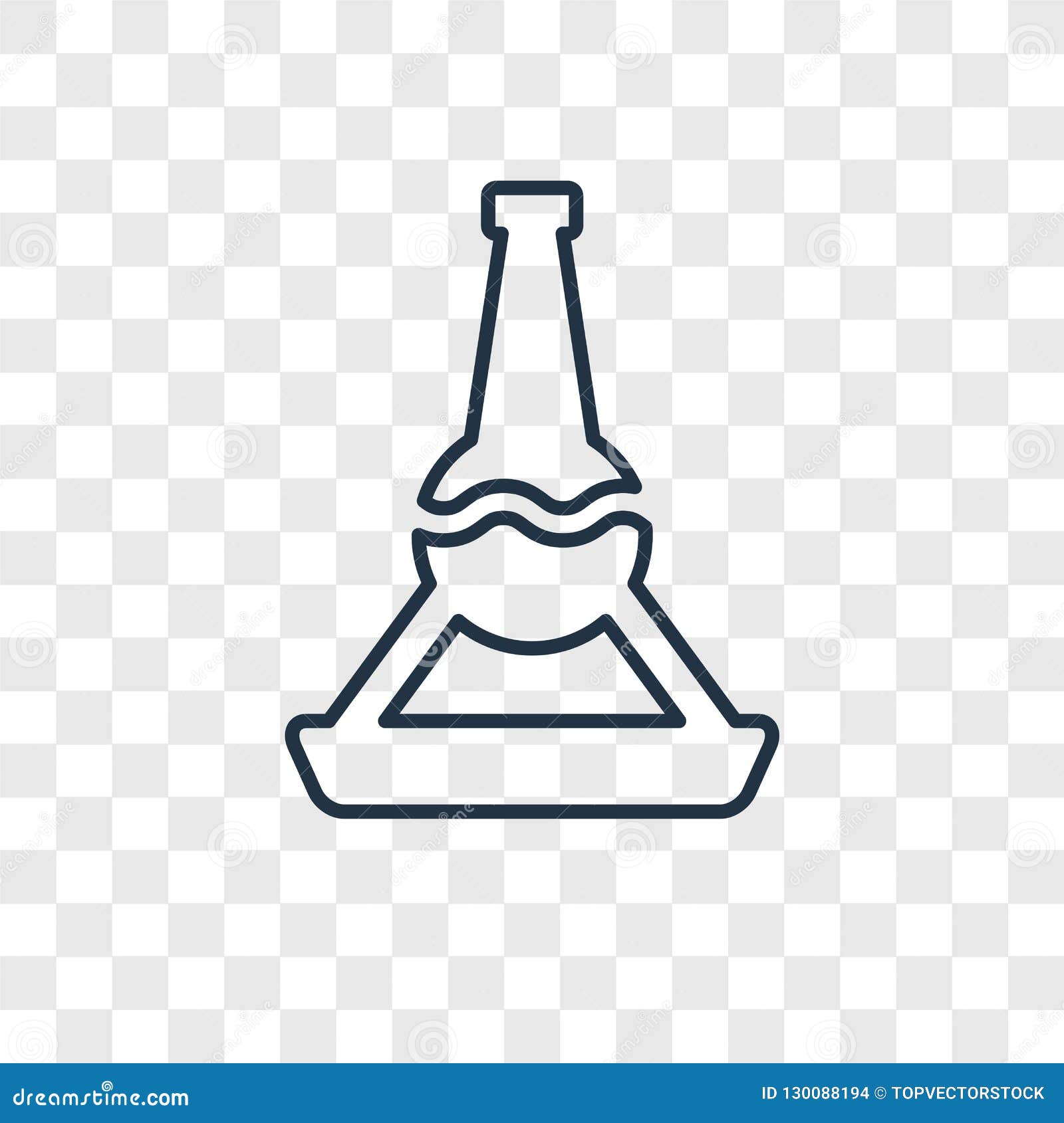 Flask Concept Vector Linear Icon Isolated on Transparent Background ...