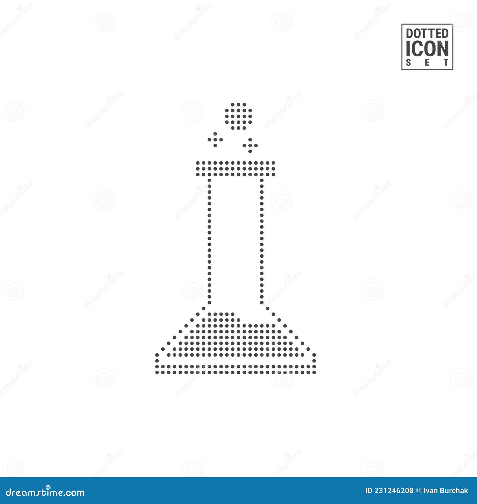 Flask Dot Pattern Icon. Test Tube, Erlenmeyer Flask Dotted Icon ...