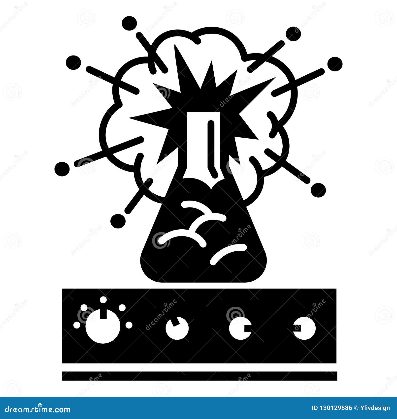 Chemical Experiment, Explosion In The Flask Vector Illustration ... Chemical Experiment, Explosion In The Flask Vector Illustration ...