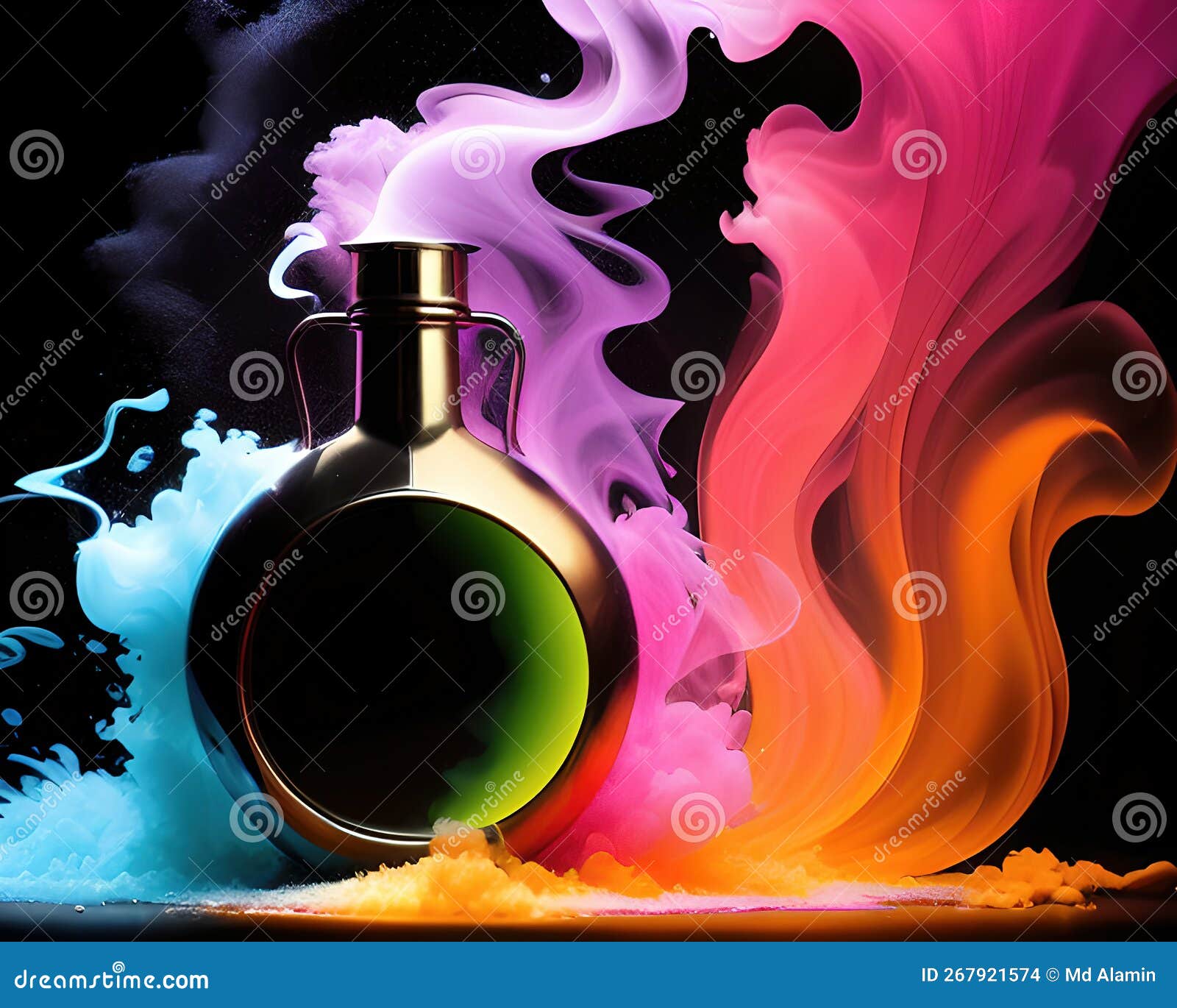 A Flask Filled with Liquid and Colored Smoke by AI Generated Stock ...