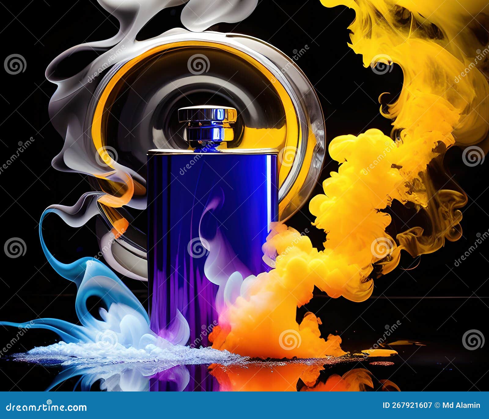 A Flask Filled with Liquid and Colored Smoke by AI Generated Stock ...
