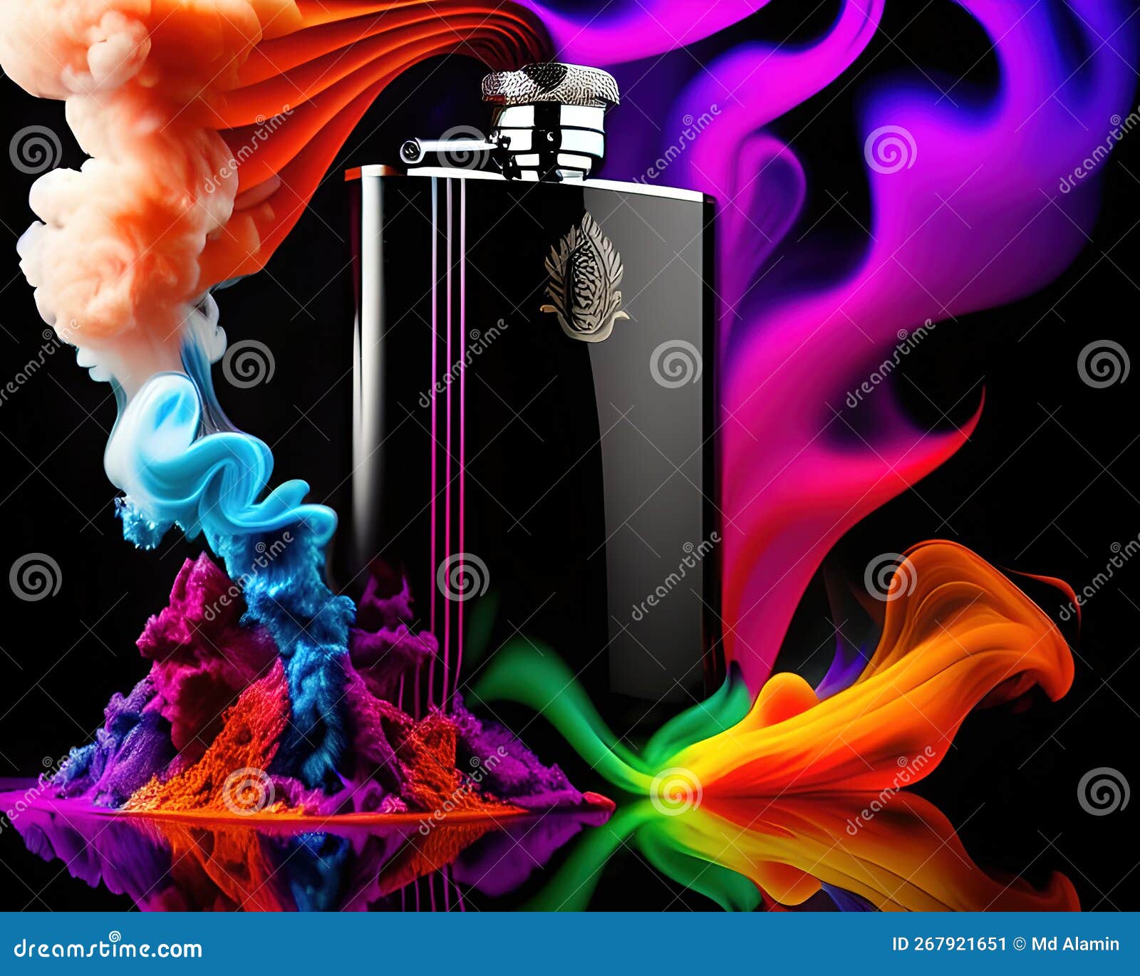 A Flask Filled with Liquid and Colored Smoke by AI Generated Stock ...