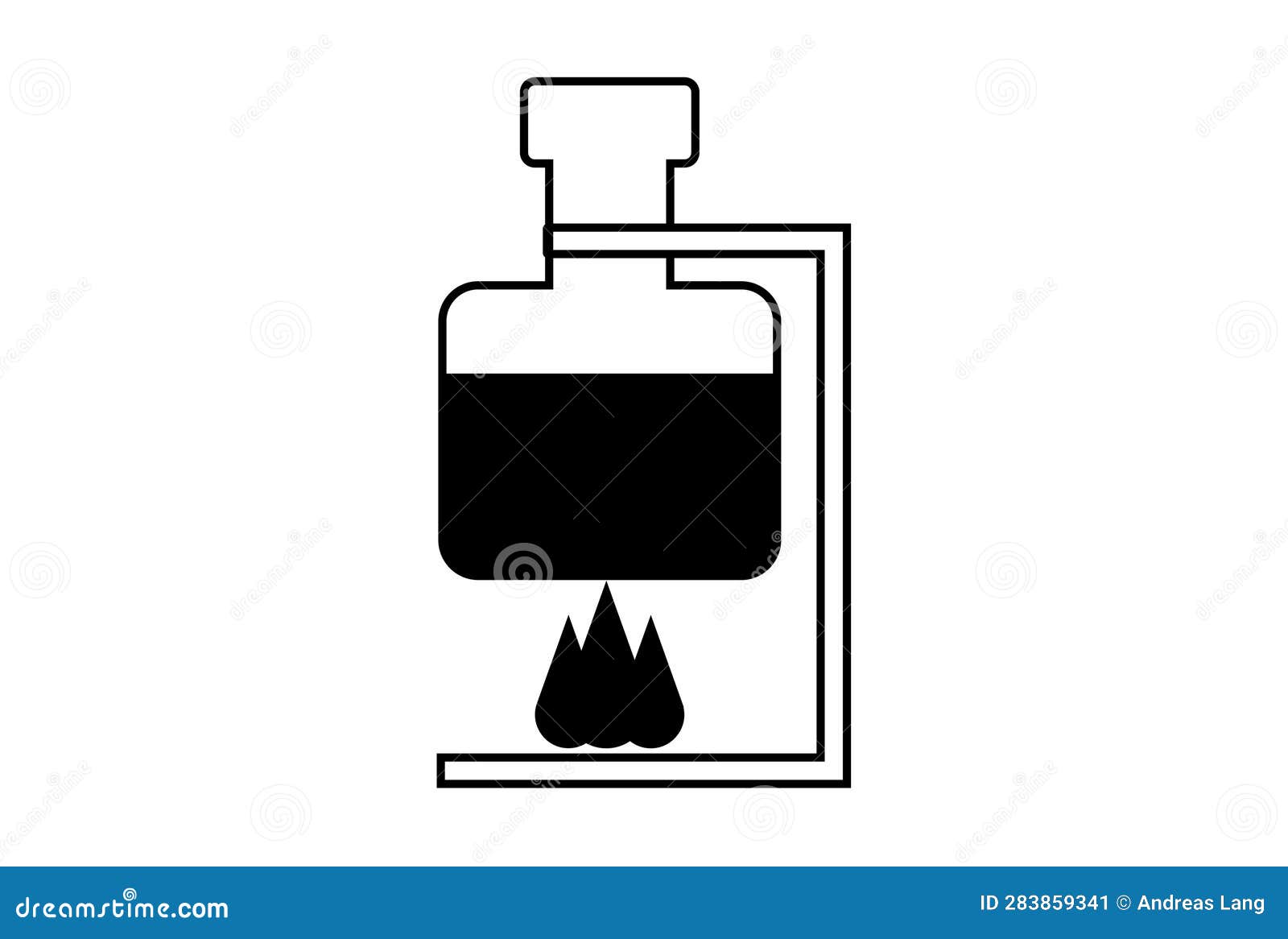 Flask Fire Flat Outline Icon Science Symbol Art Sign Artwork Stock ...