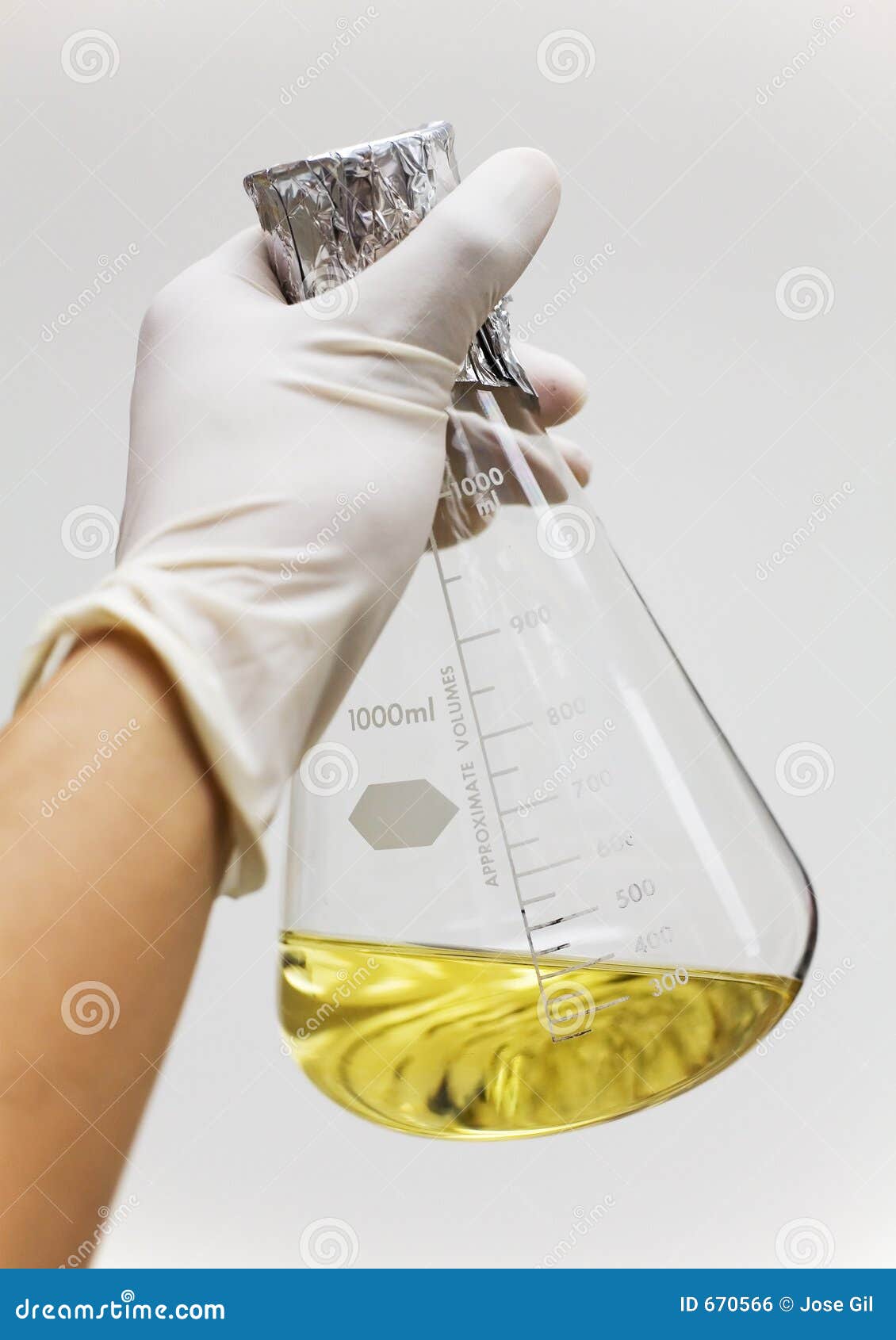Flask with Growth Media Held Stock Photo - Image of chemistry, clone ...