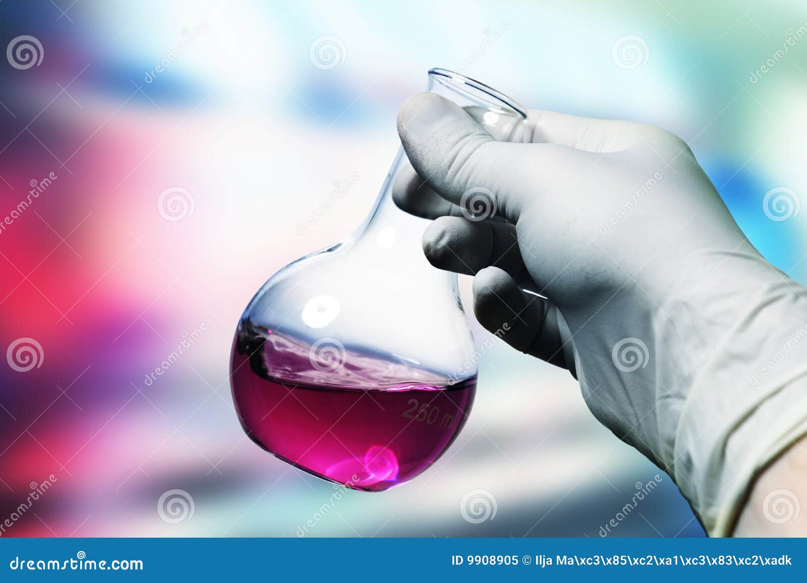Flask in hand stock image. Image of aids, container, chemical - 9908905