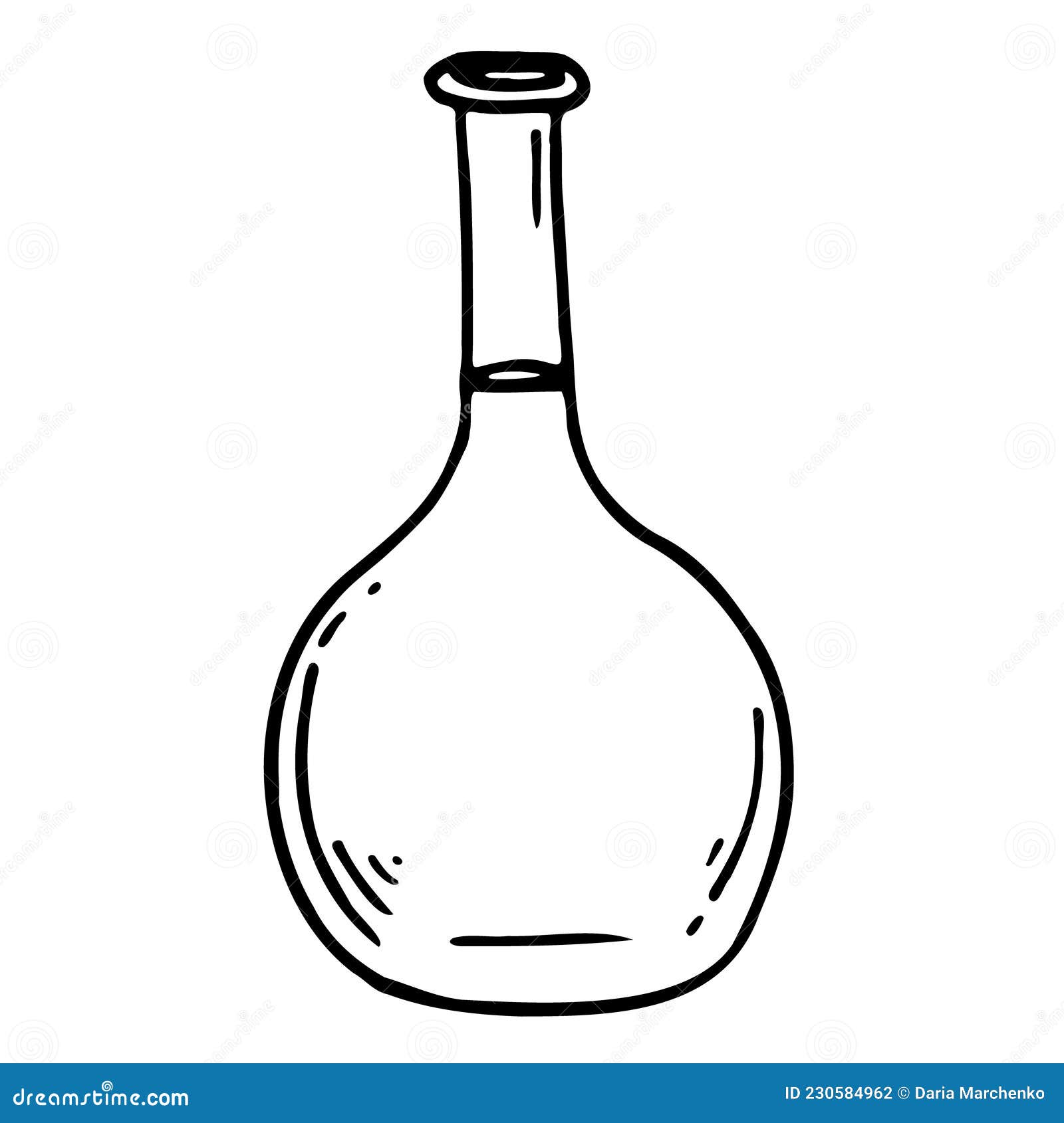 Flask Hand Drawn Vector Doodle Illustration. Cartoon Flask. Isolated On ...