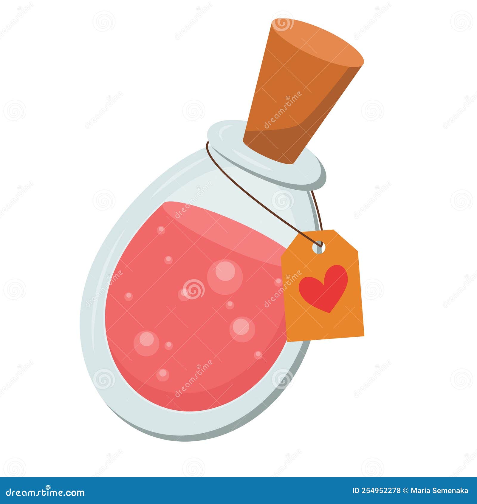 Flask with Hearts Icon in Flat Style Isolated on White Background. Love ...