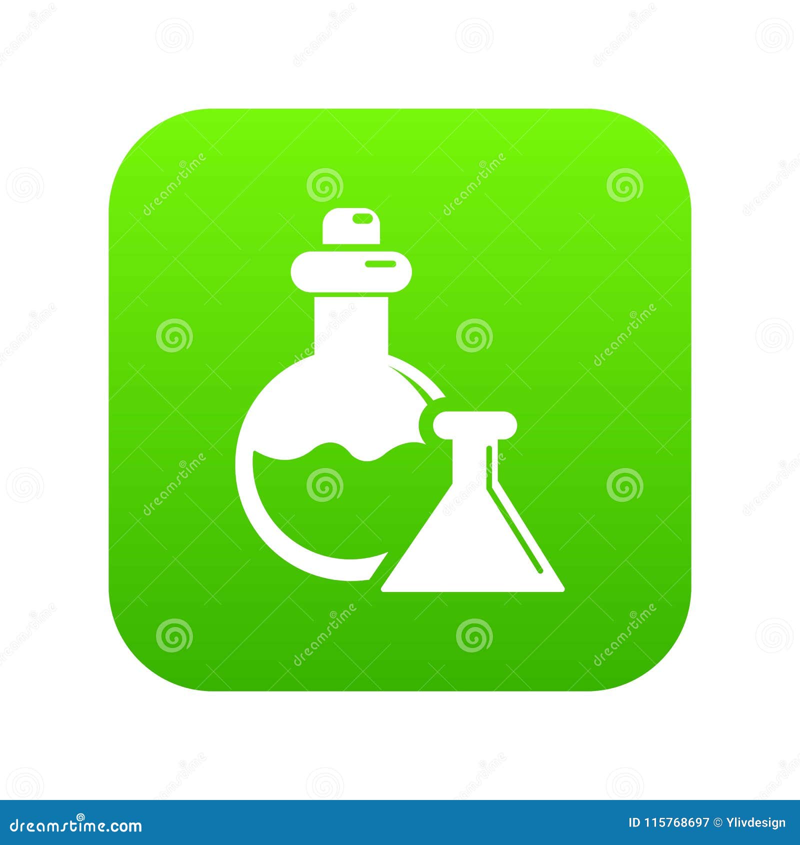 Flask icon green vector stock vector. Illustration of learn - 115768697