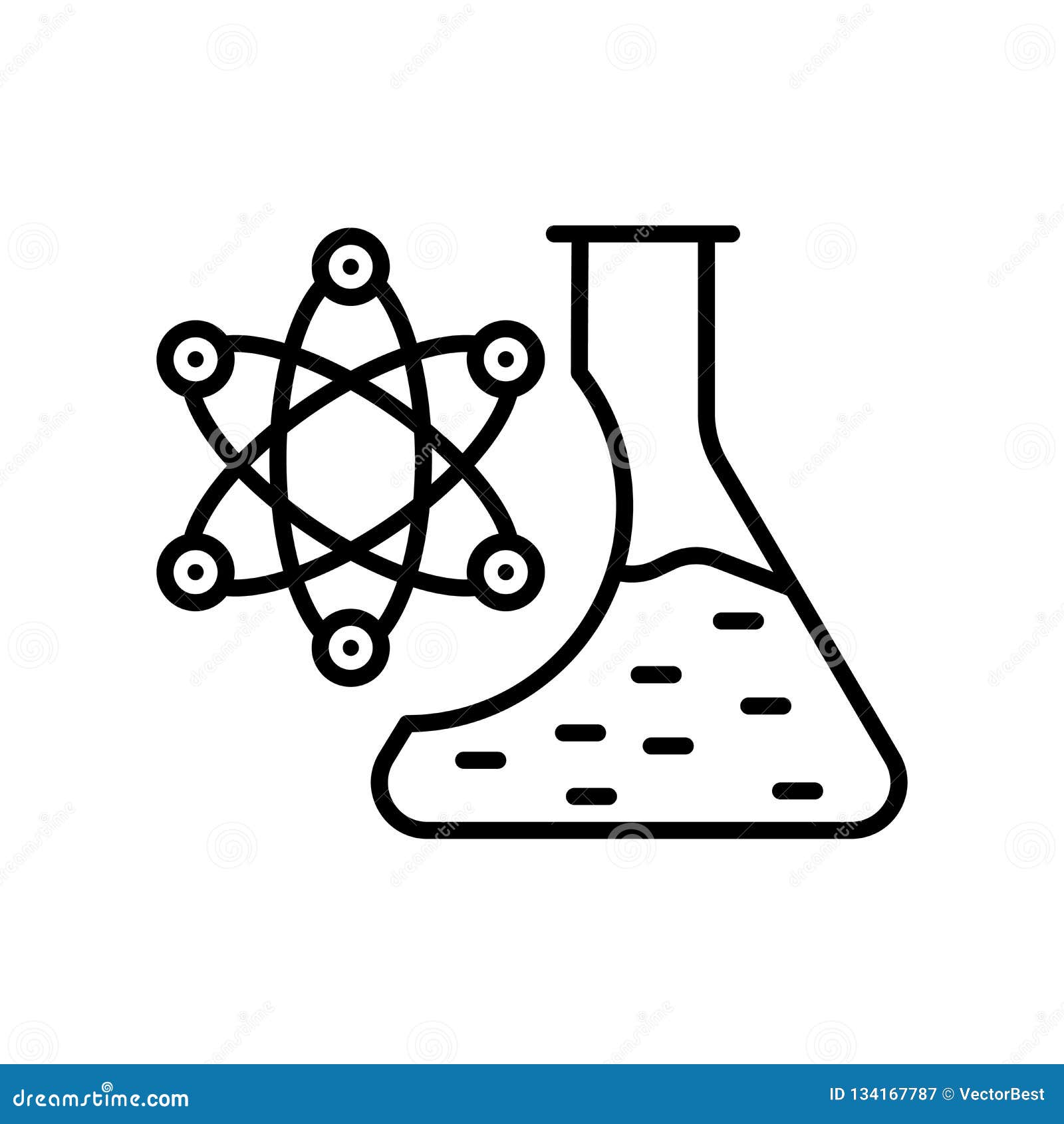 Flask Icon Vector Isolated on White Background, Flask Sign , Thin Line ...