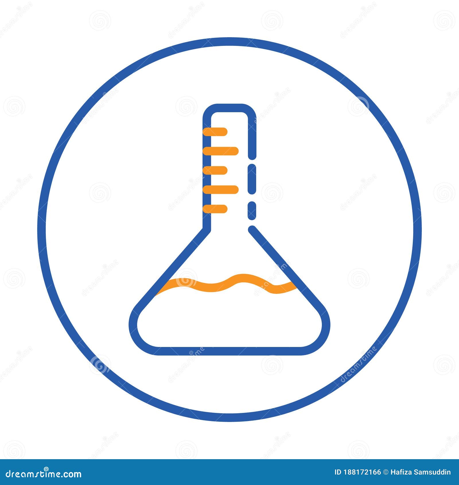 A flask illustration. stock vector. Illustration of container - 188172166