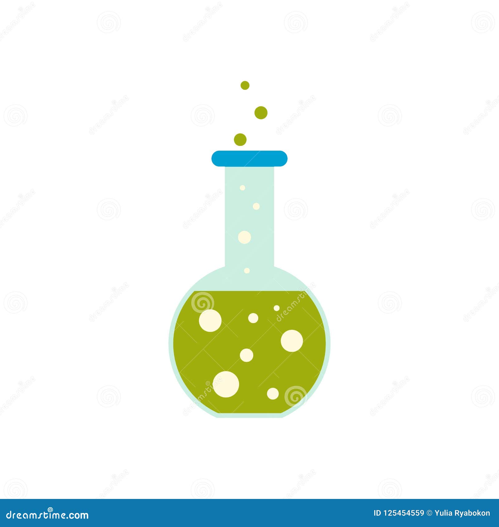 Flask with Liquid Flat Icon Stock Illustration - Illustration of flat ...