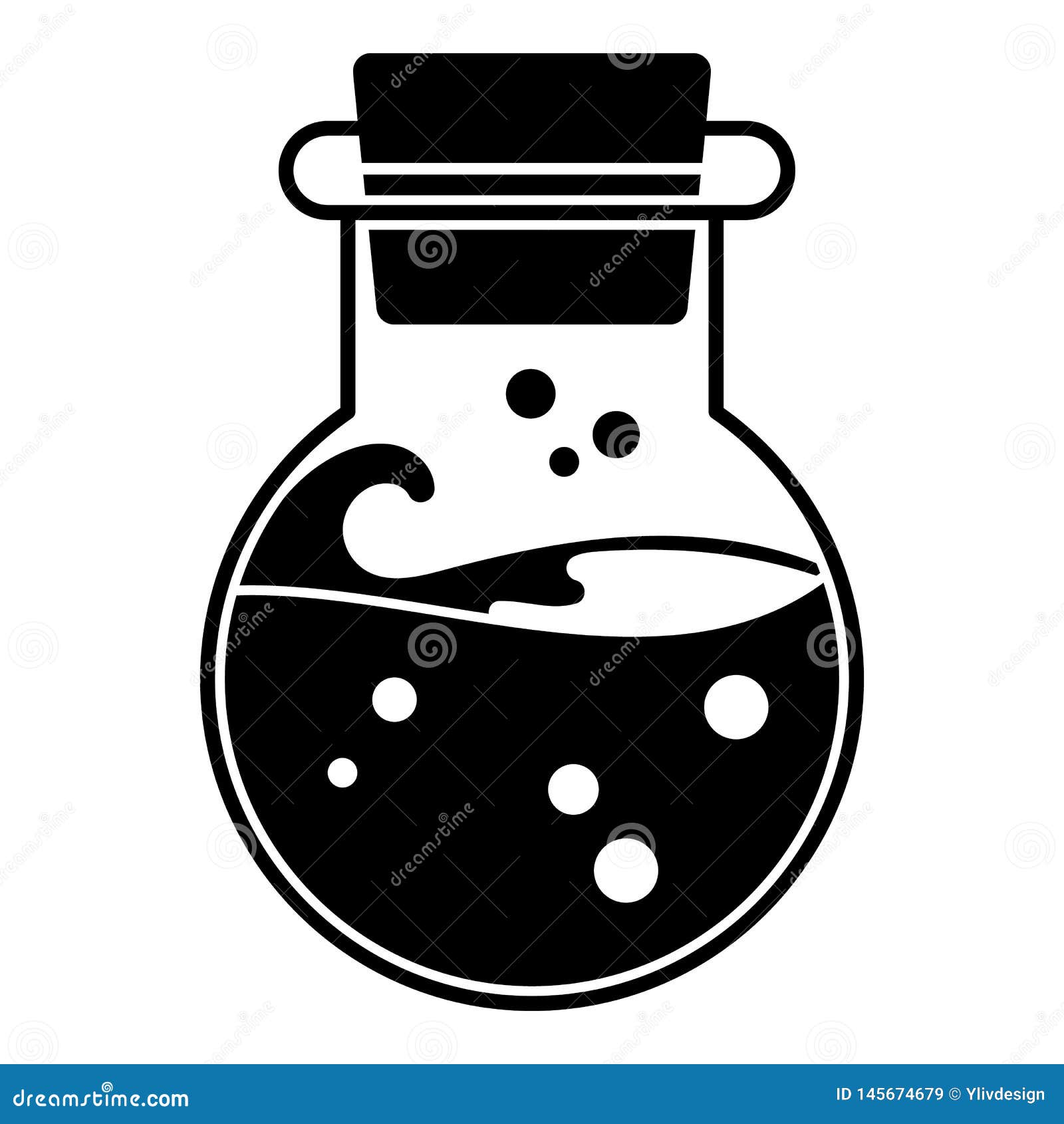 Flask with Liquid Icon, Simple Style Stock Vector - Illustration of ...
