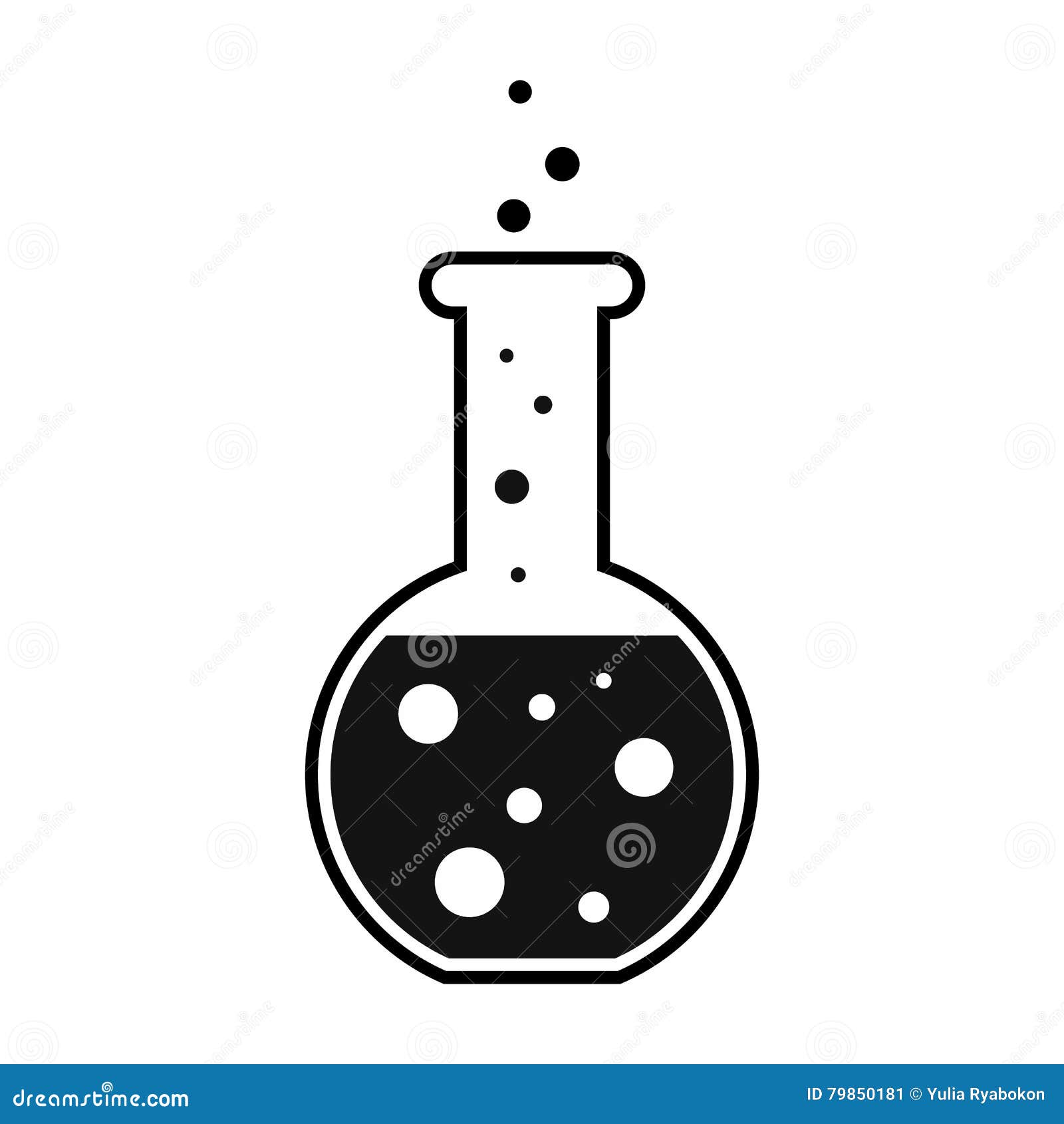 Flask with Liquid Simple Icon Stock Vector - Illustration of ...