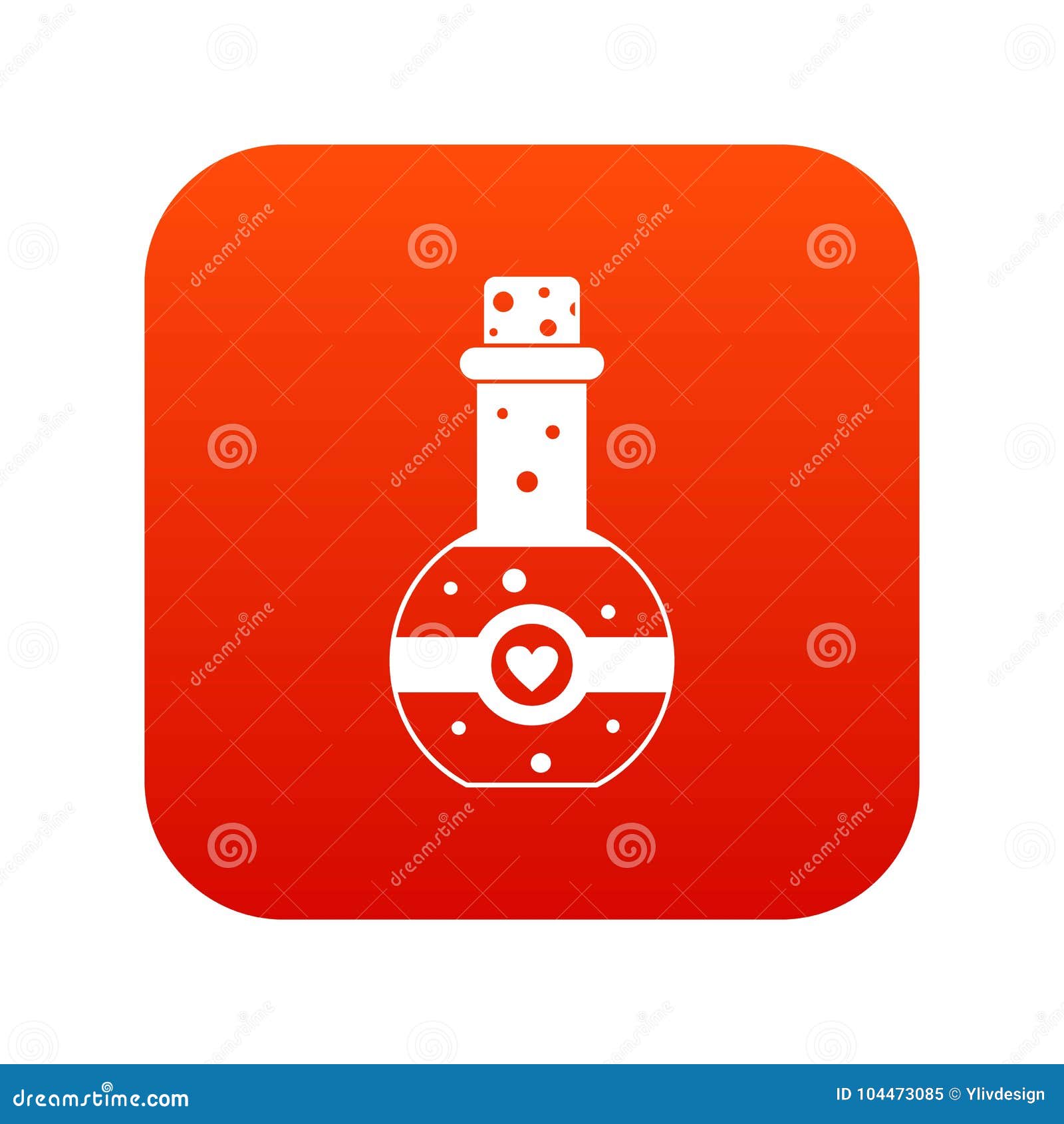 Flask of Love Elixir Icon Digital Red Stock Vector - Illustration of ...