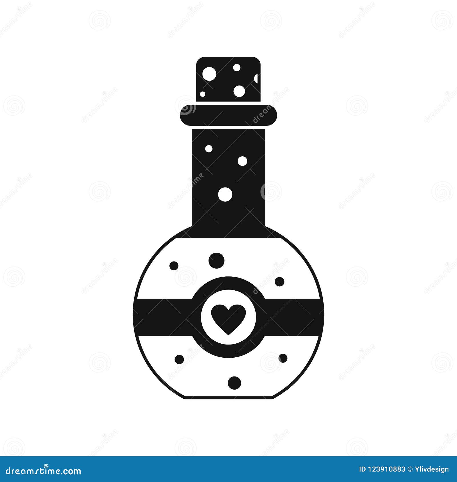 Flask of Love Elixir Icon, Simple Style Stock Illustration ...