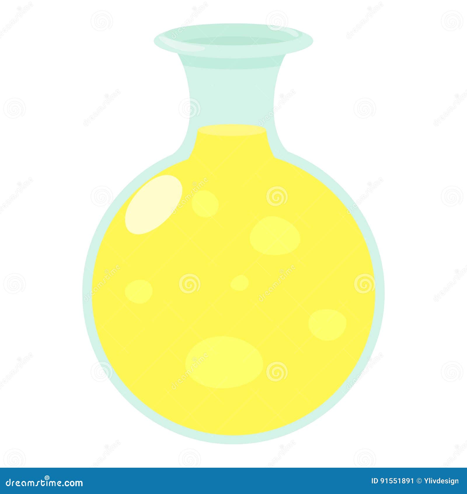 Flask of Luminous Liquid Icon, Cartoon Style Stock Vector ...