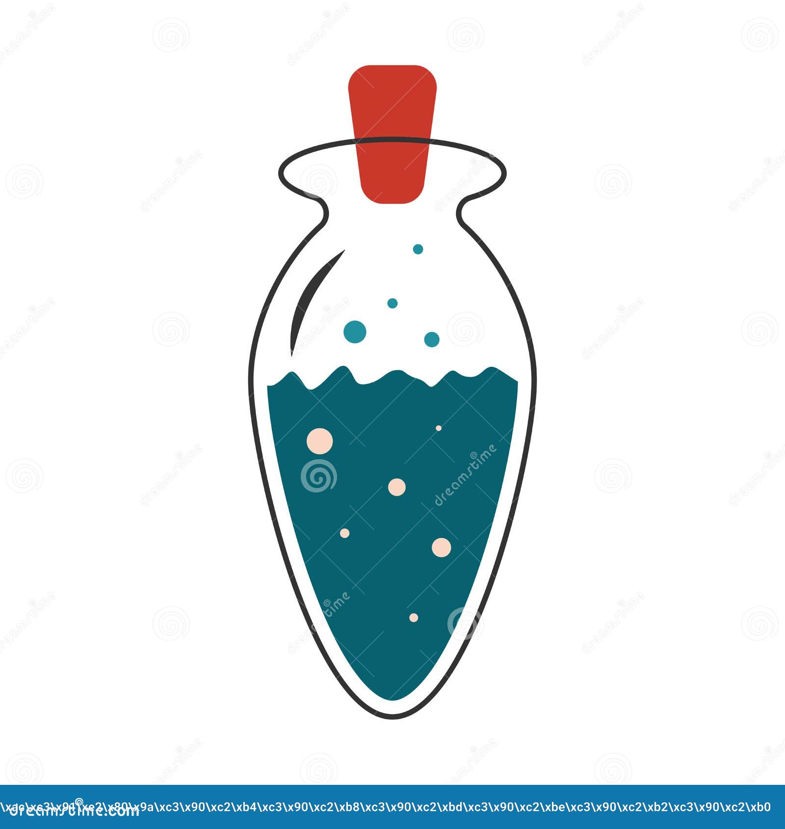 Flask with Magic Potion Simple Illustration Stock Vector - Illustration ...