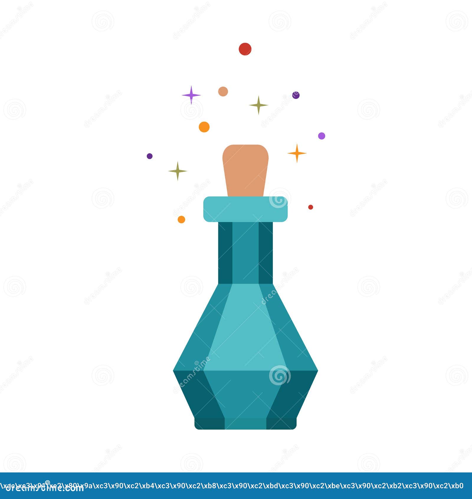 Flask with Magic Potion Simple Illustration Stock Vector - Illustration ...