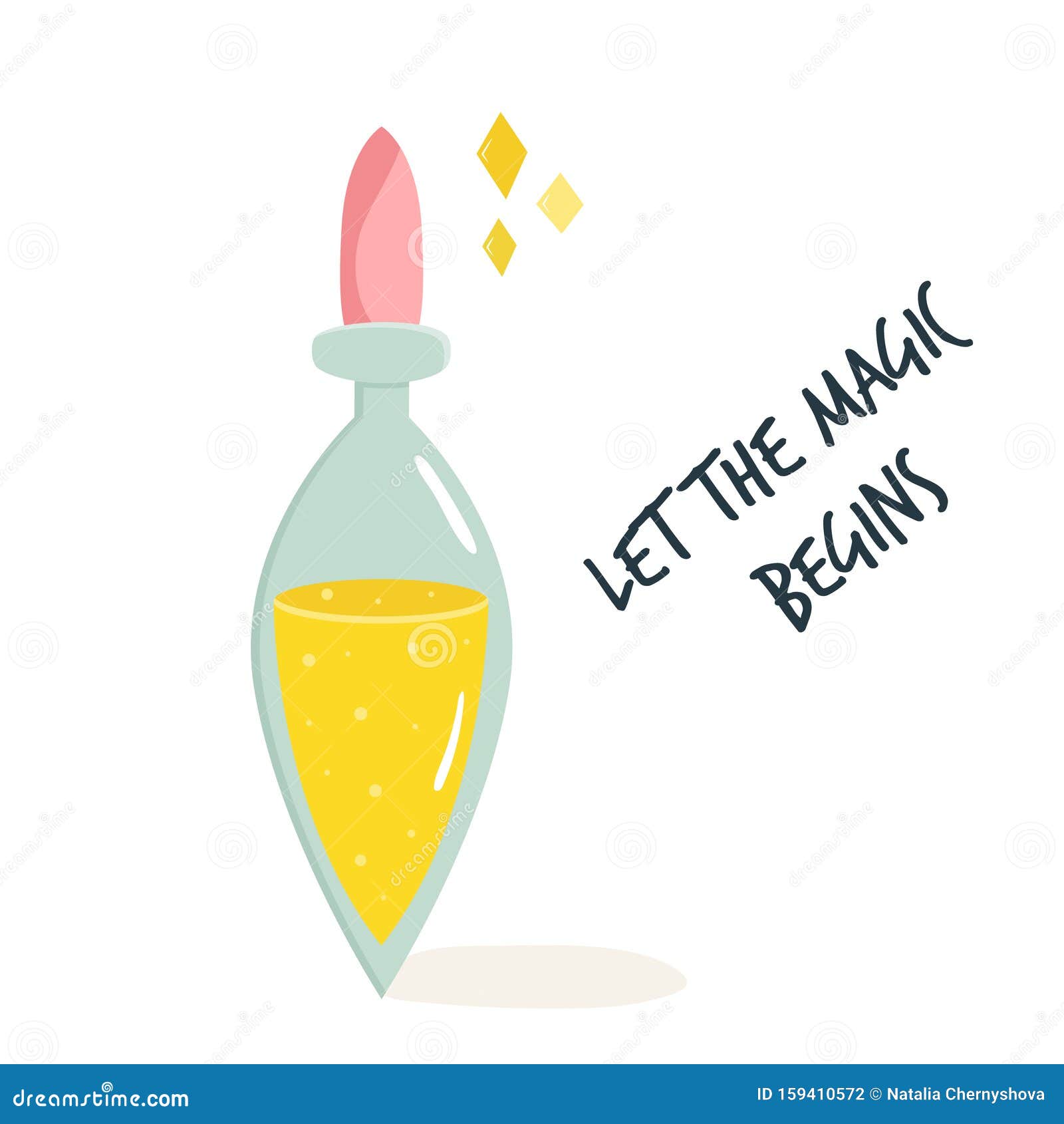 Flask with Magical Potion and Spells. Vector Image Stock Vector ...