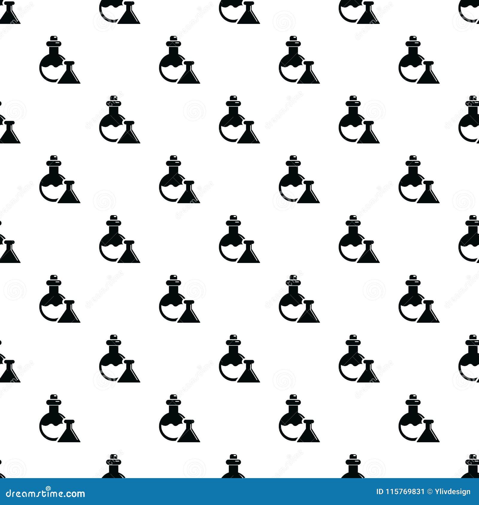 Flask Pattern Vector Seamless Stock Vector - Illustration of object ...