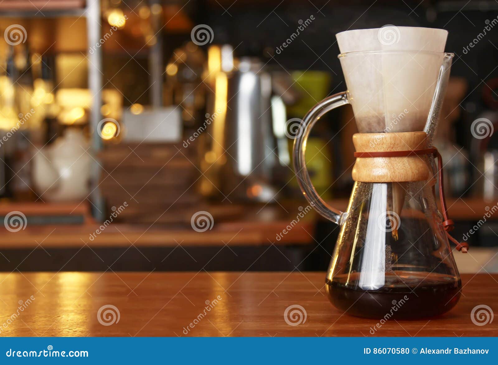 Flask for Preparation Coffee Stock Photo - Image of filtration, stands ...