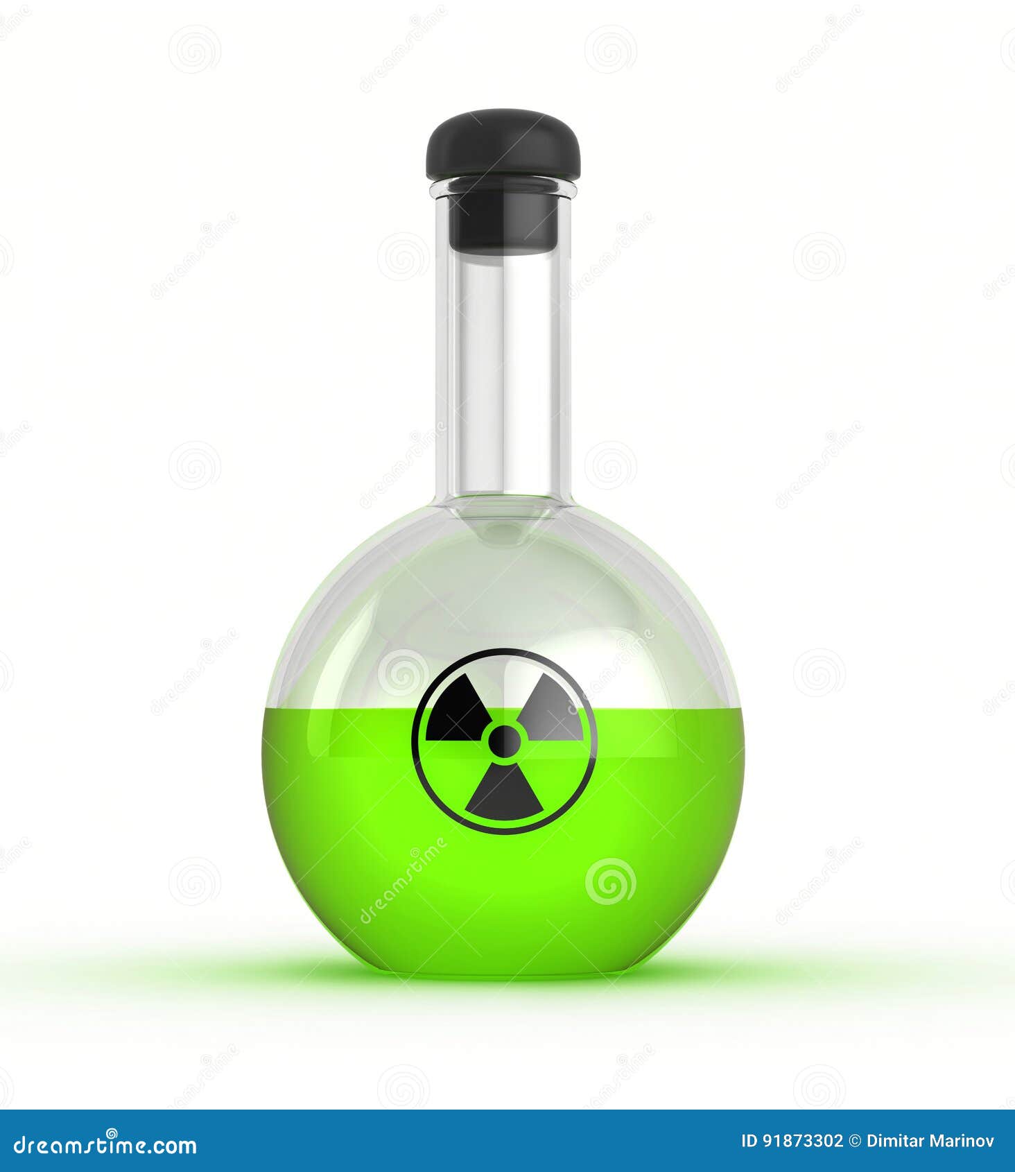 Flask with Radioactive Liquid Stock Illustration - Illustration of ...