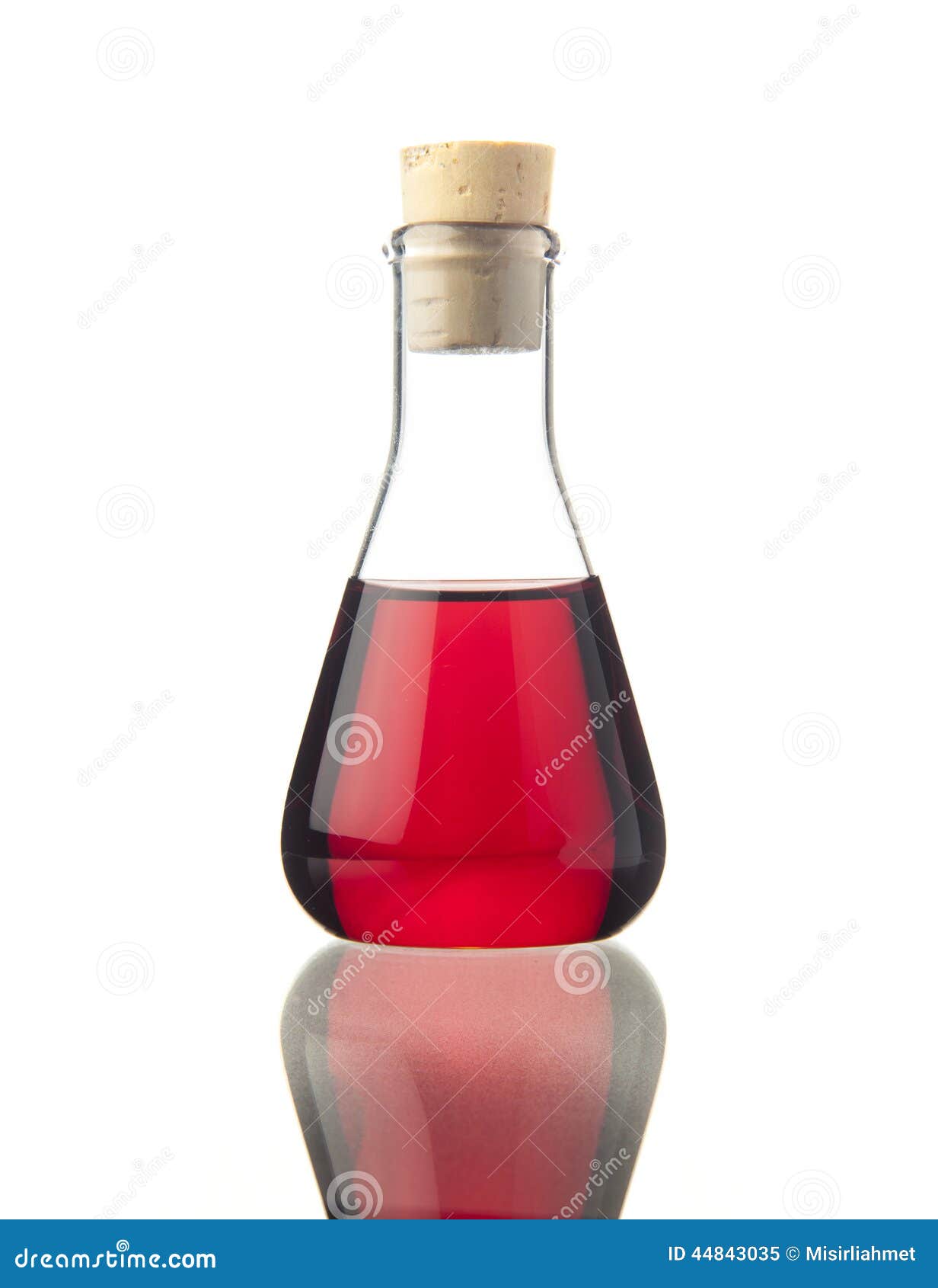 Flask with red liquid stock image. Image of glass, equipment - 44843035