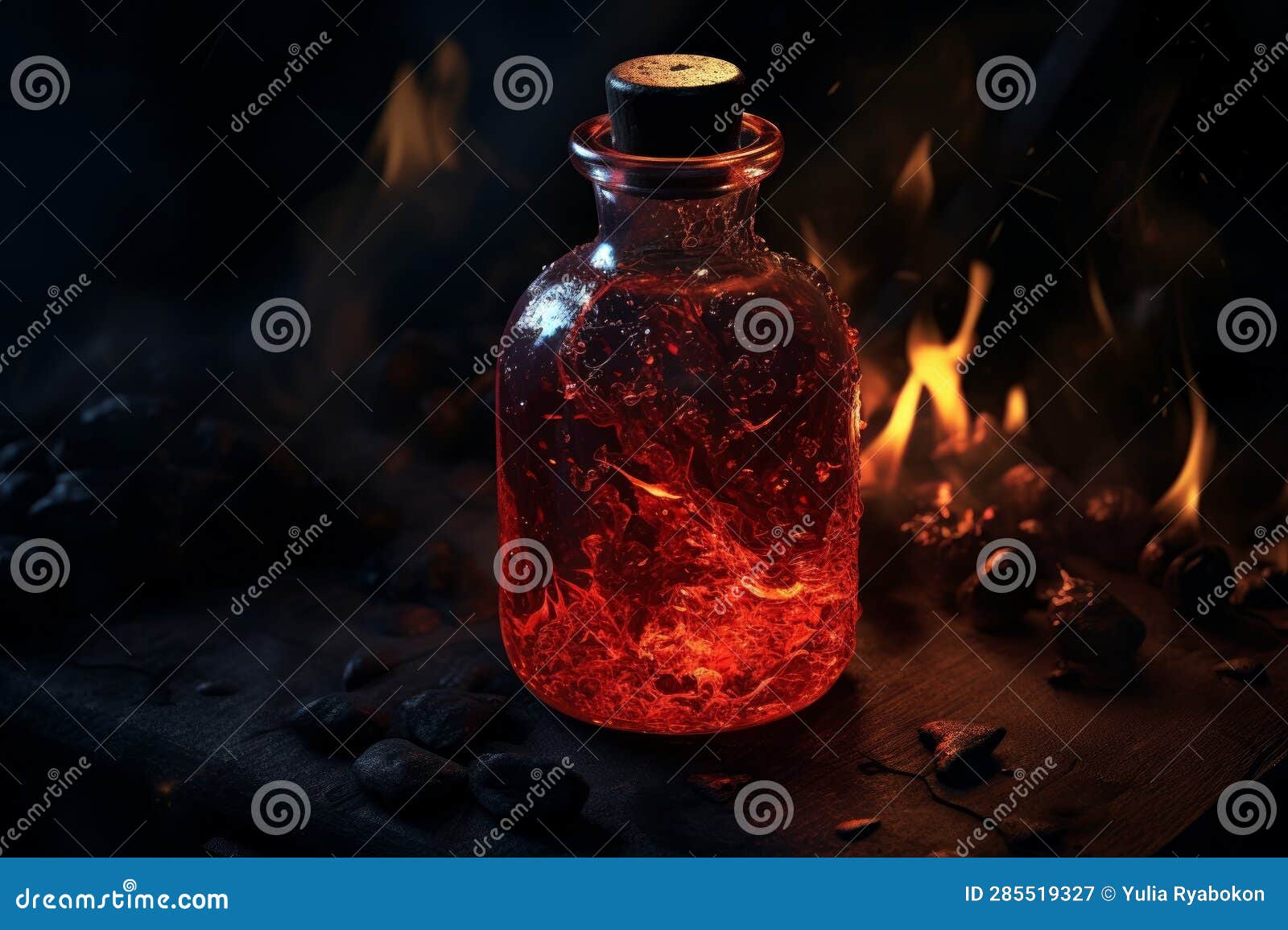 Flask Red Smoke Bottle Experiment. Generate Ai Stock Illustration ...