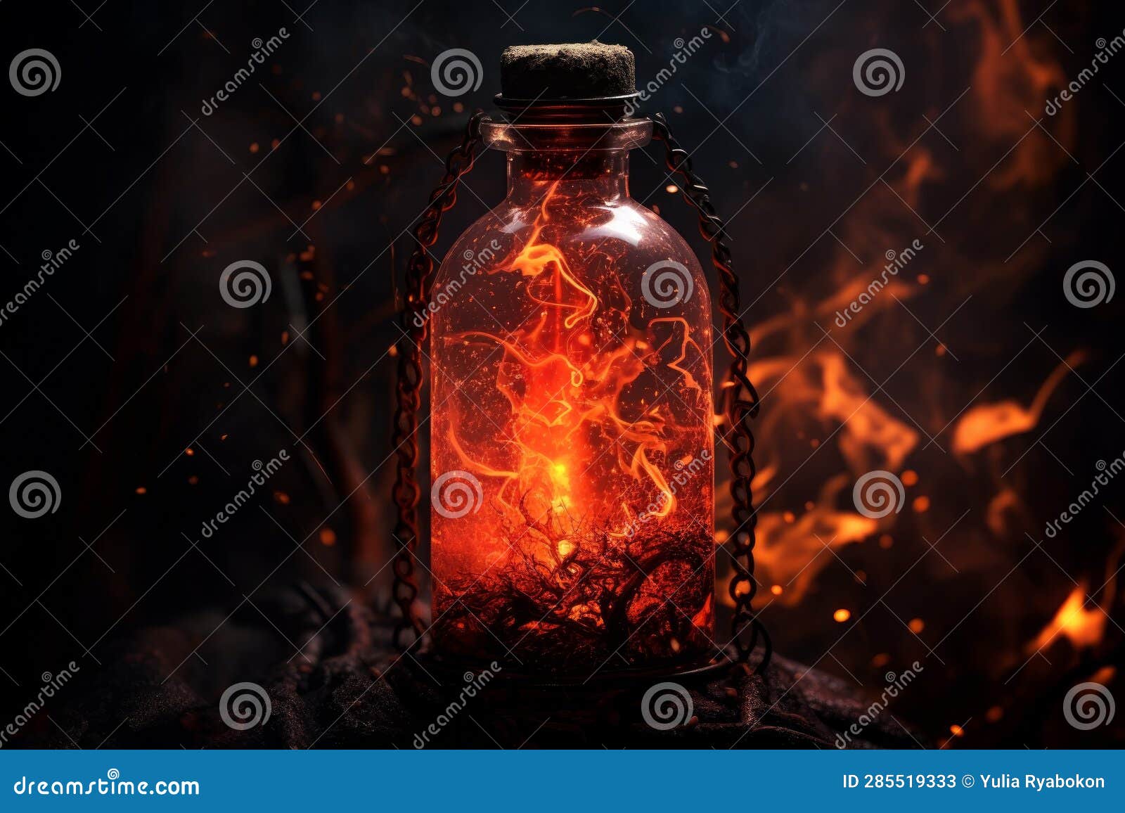 Flask Red Smoke Gas Bottle. Generate Ai Stock Illustration ...