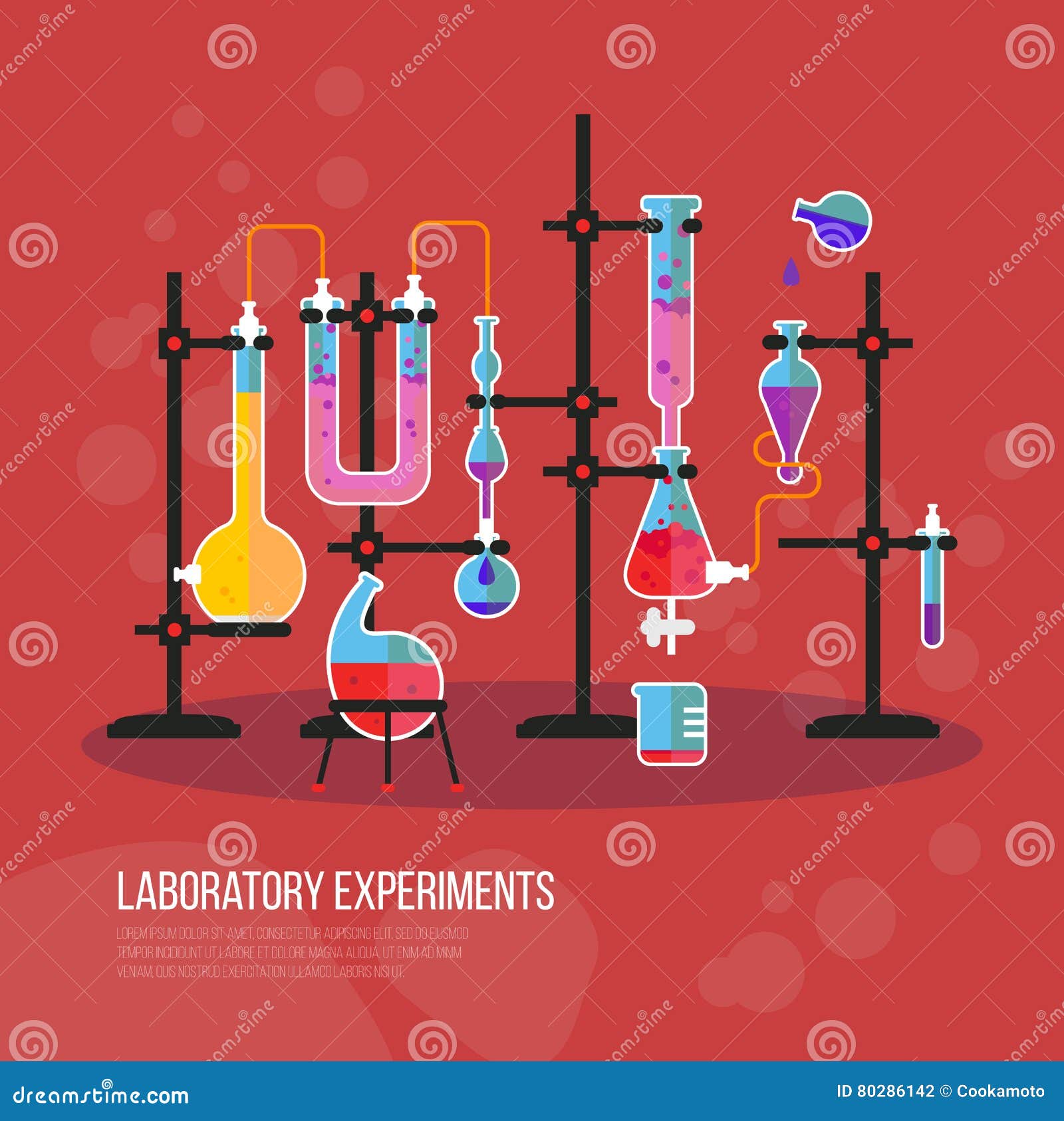 Flaskakemiutrustning För Laboratorium Eller Labb Vektor Illustrationer ...