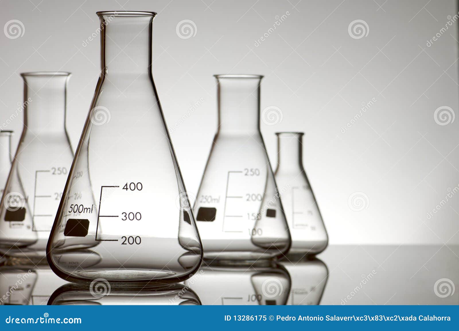 Flasks stock image. Image of clear, experiment, graduated - 13286175