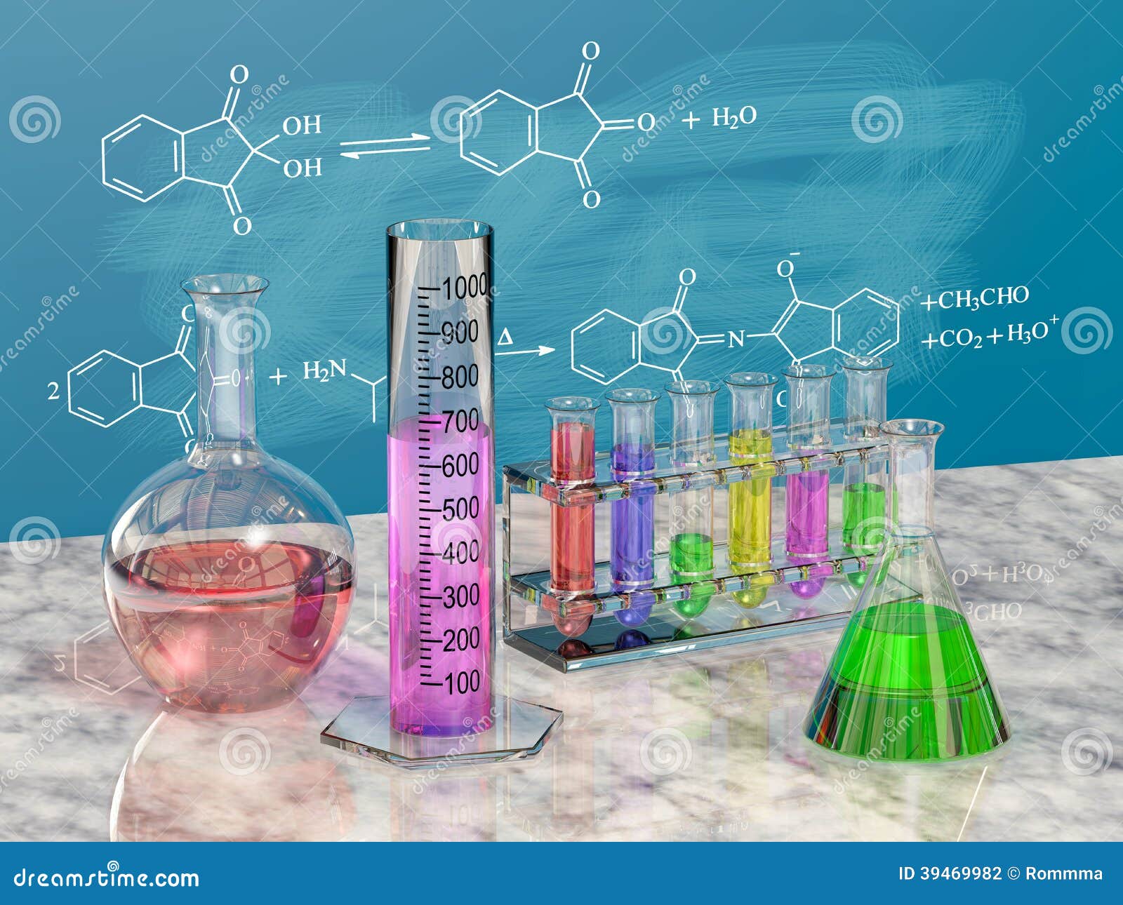 Flasks chemistry stock illustration. Illustration of board - 39469982