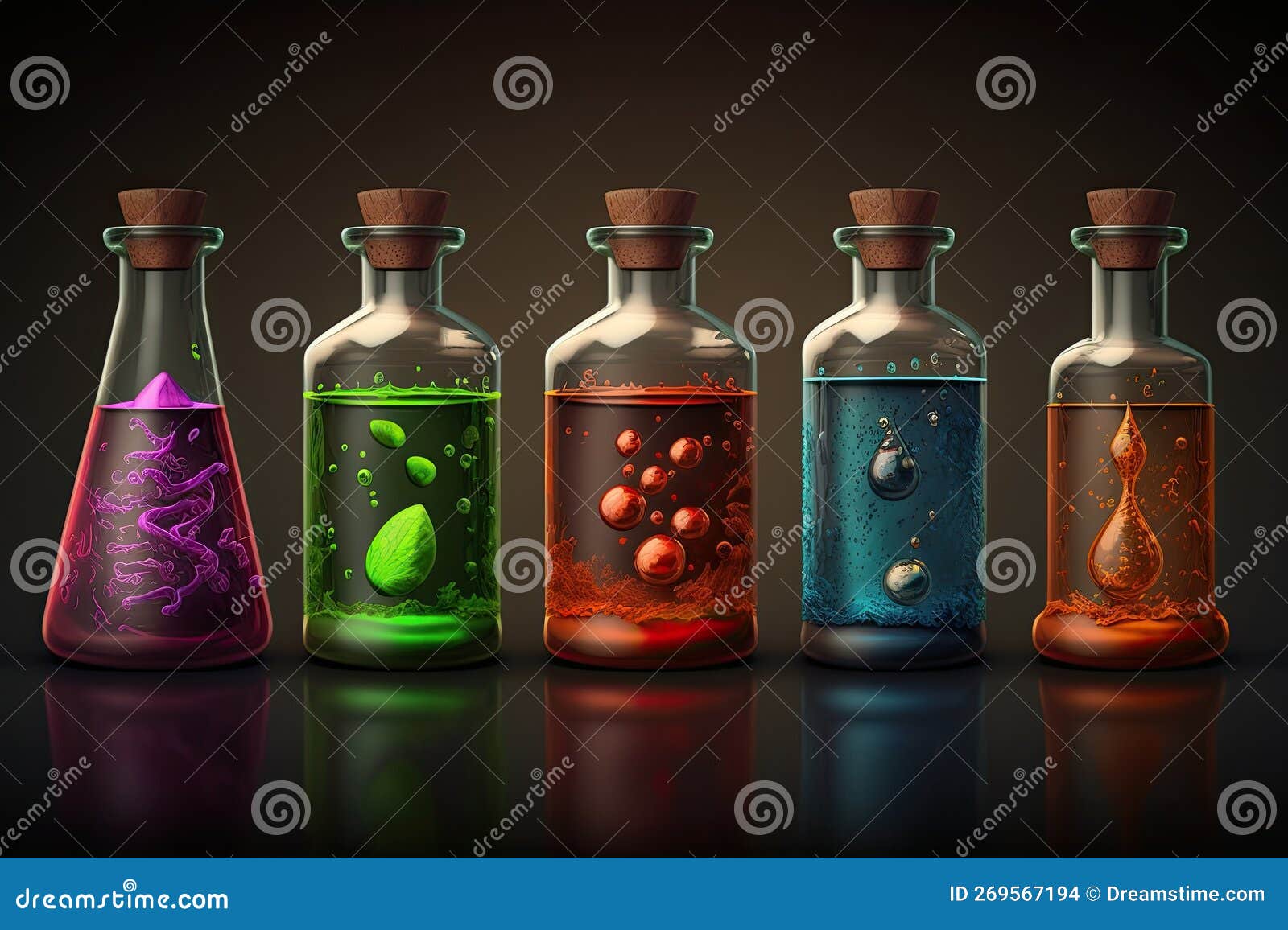 Colored Chemical Formulas Icon. Element Of Science And Laboratory For ...