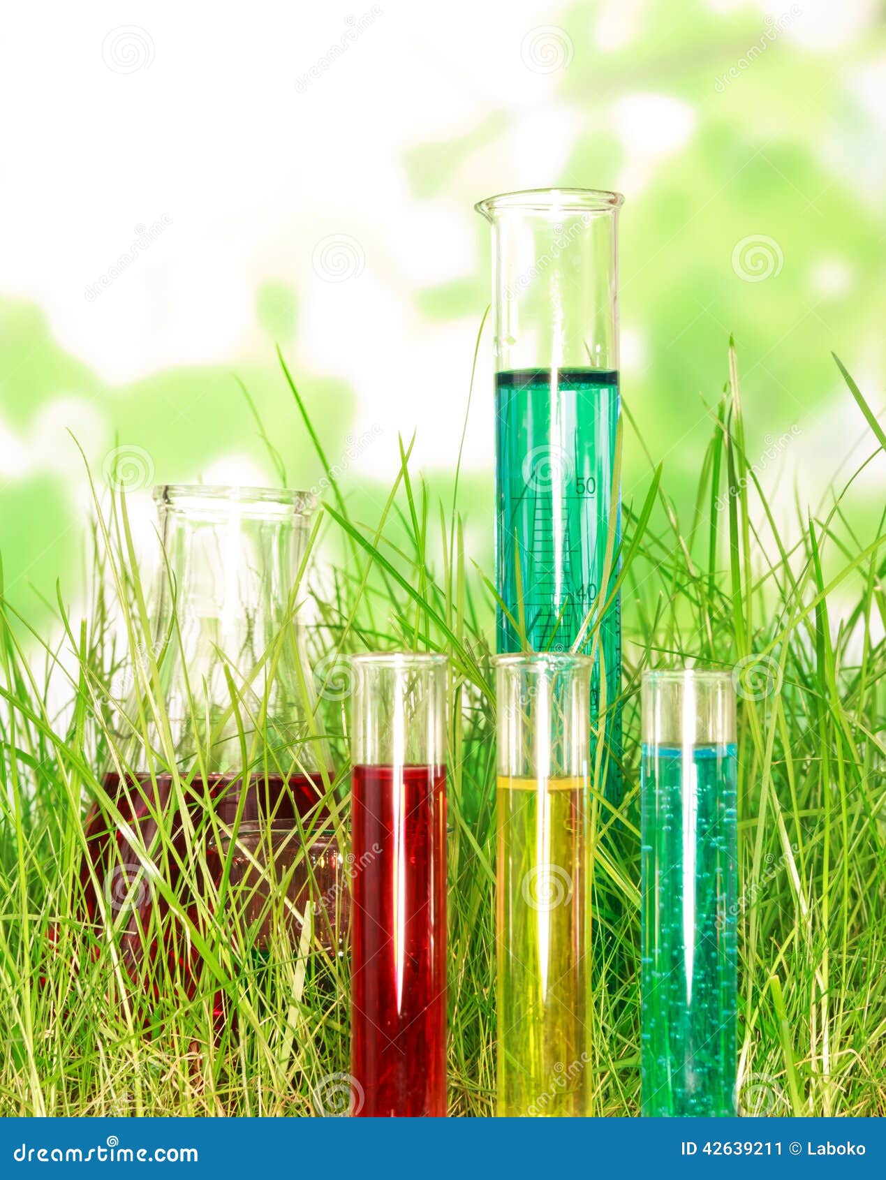 Flasks with Colored Chemistry Liquid Stock Image - Image of flask ...