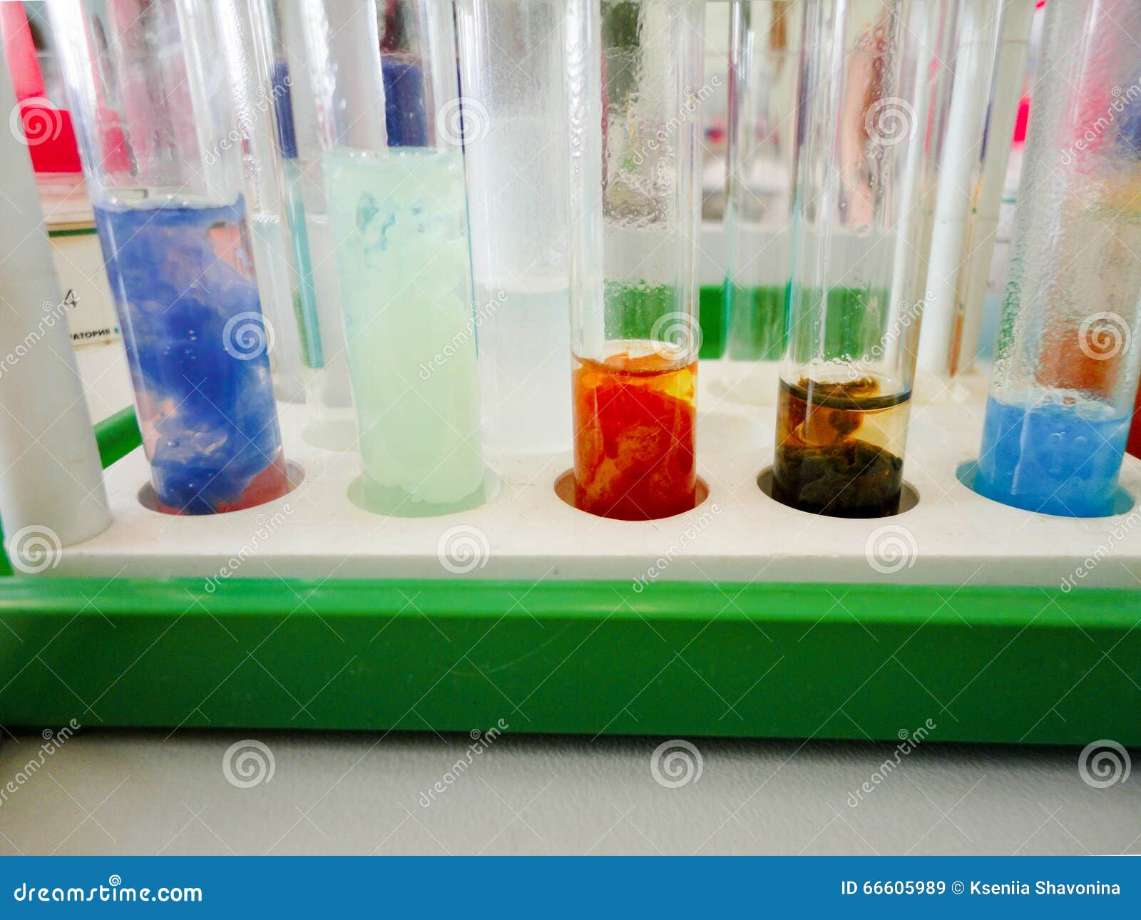 Flasks with colored liquid stock image. Image of mixing - 66605989