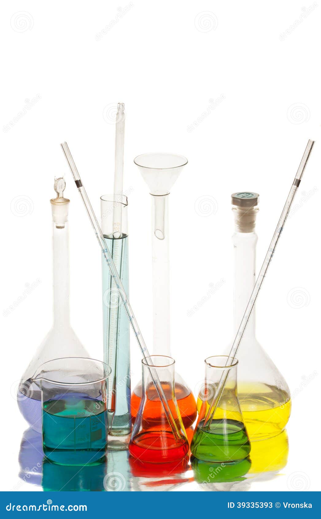 Flasks Isolated on White Background Stock Image - Image of beaker ...