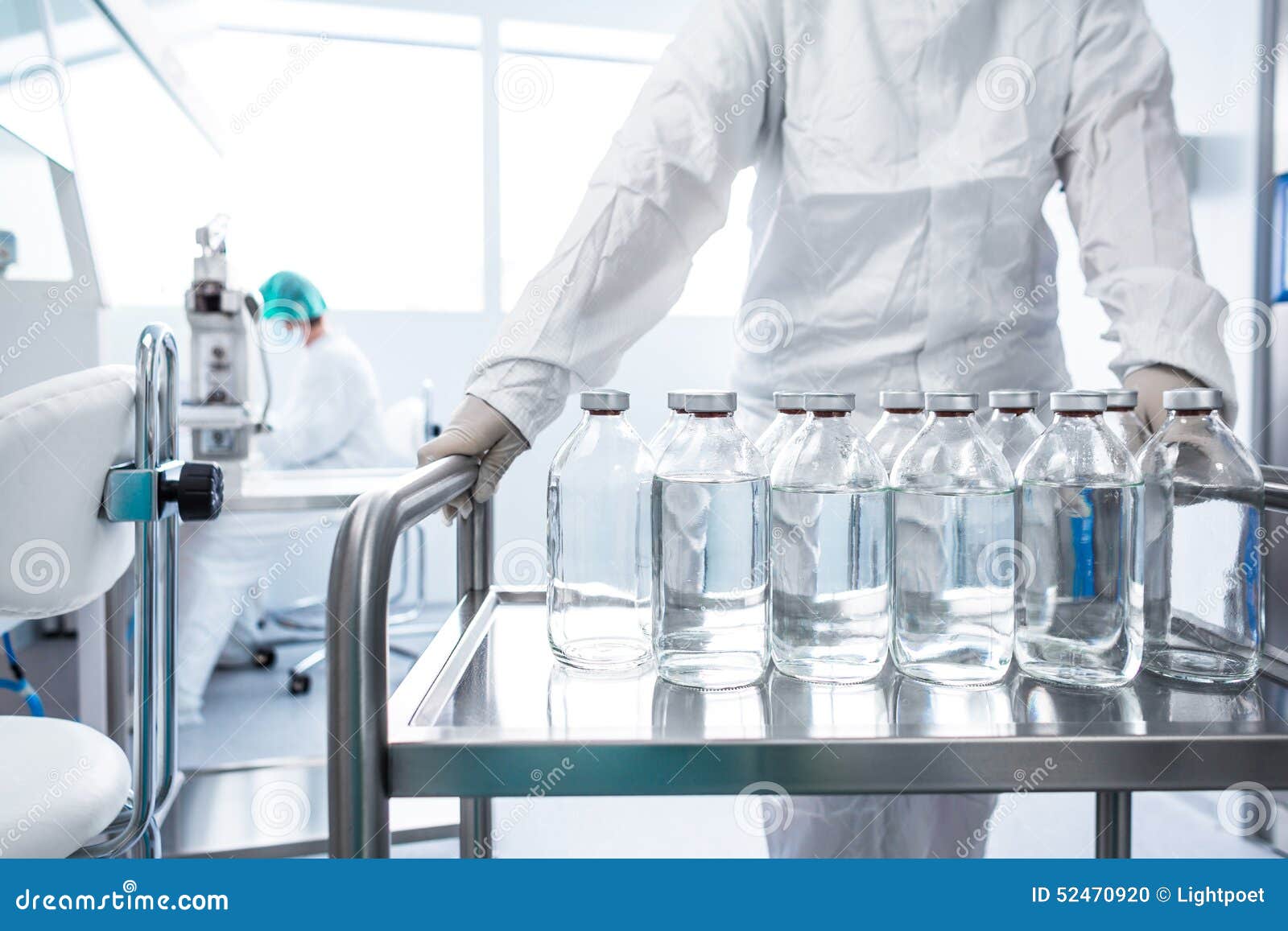 Flasks in a lab stock photo. Image of flask, blue, experiment - 52470920