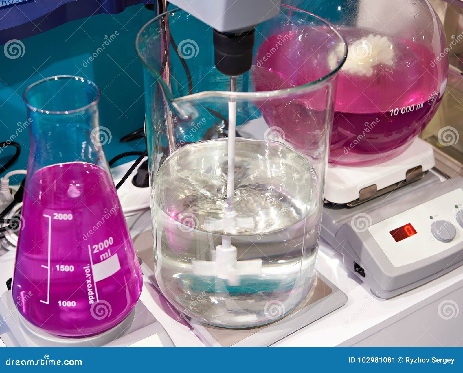 Flasks and Mixer Shakers in Chemical Laboratory Stock Image - Image of ...