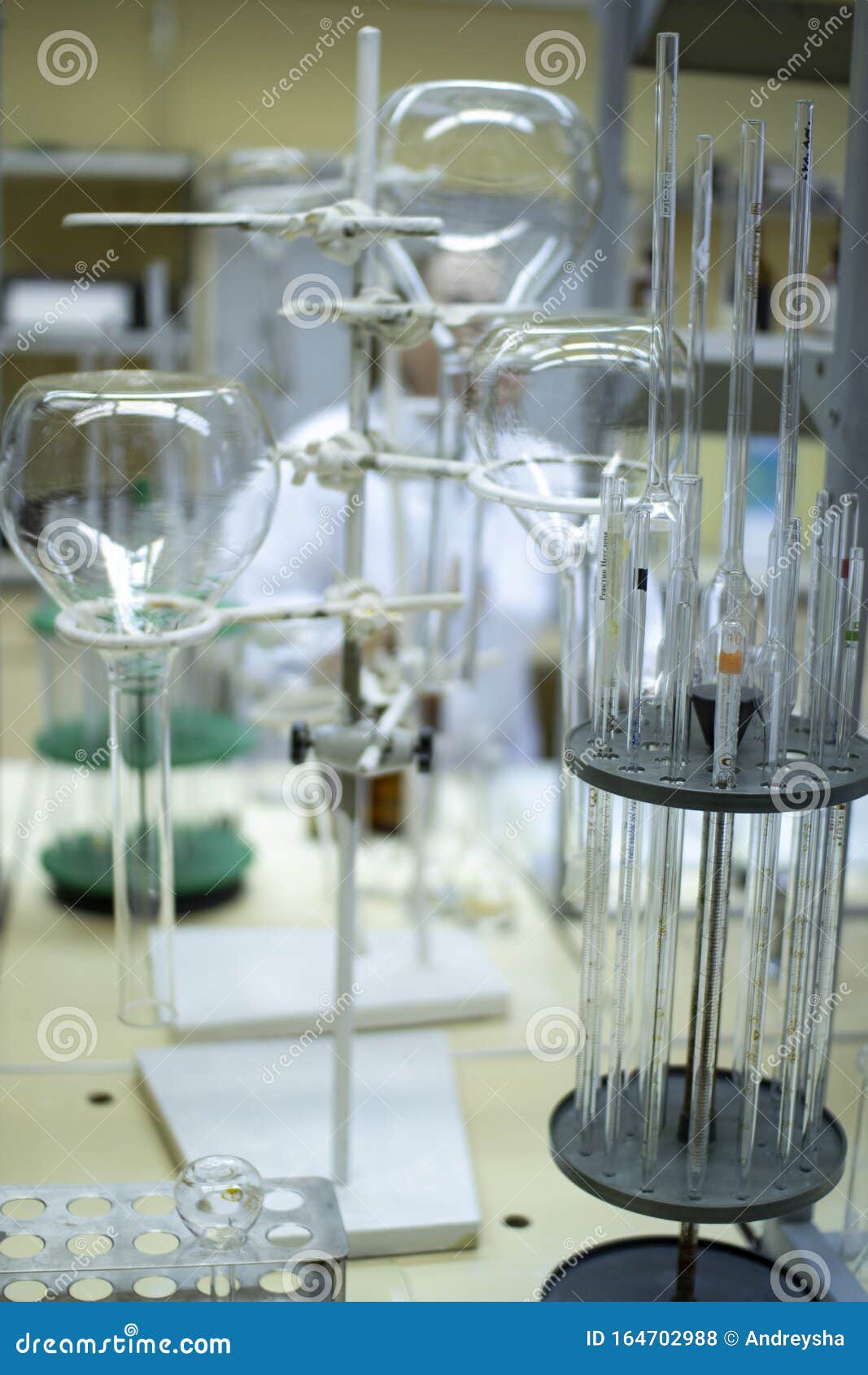 Flasks and Test Tubes in the Laboratory.Concepts of Scientific Research ...