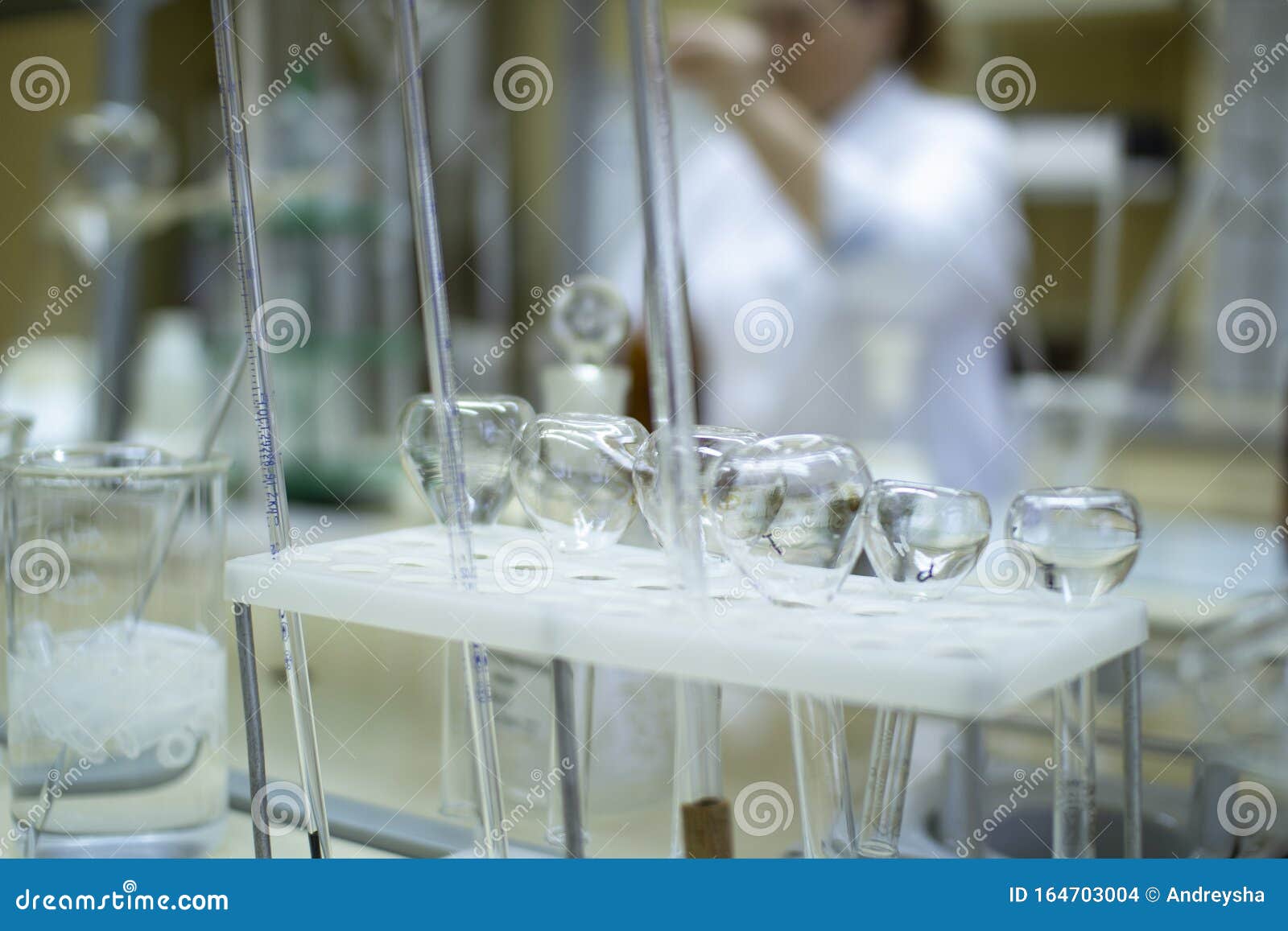 Flasks and Test Tubes in the Laboratory.Concepts of Scientific Research ...